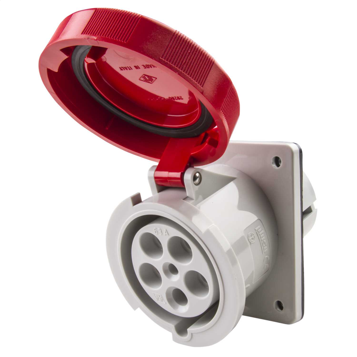 Ilme 63A 3P+N+E 415V Angled Panel Mounted Socket IP67 (PEW6365PI) | CEF