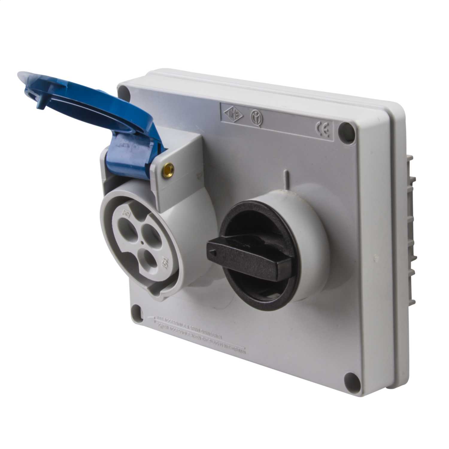 Ilme 16A 2P+E 230V Interlocked Switched Socket Front IP44 (SQ1663) | CEF