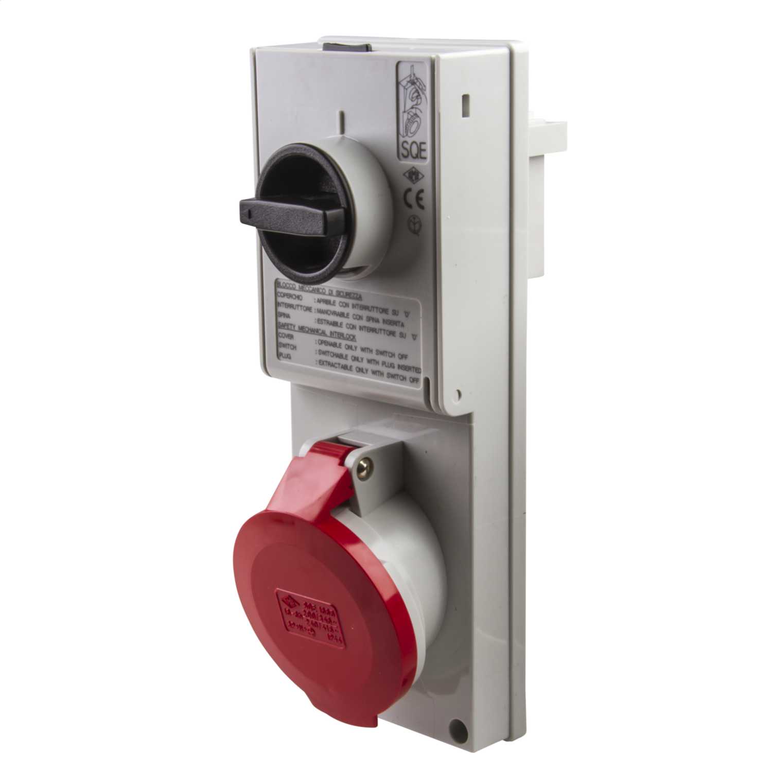 Ilme 16A 3P+N+E 415V Interlocked Switched Socket Front IP44 (SQE1665) | CEF