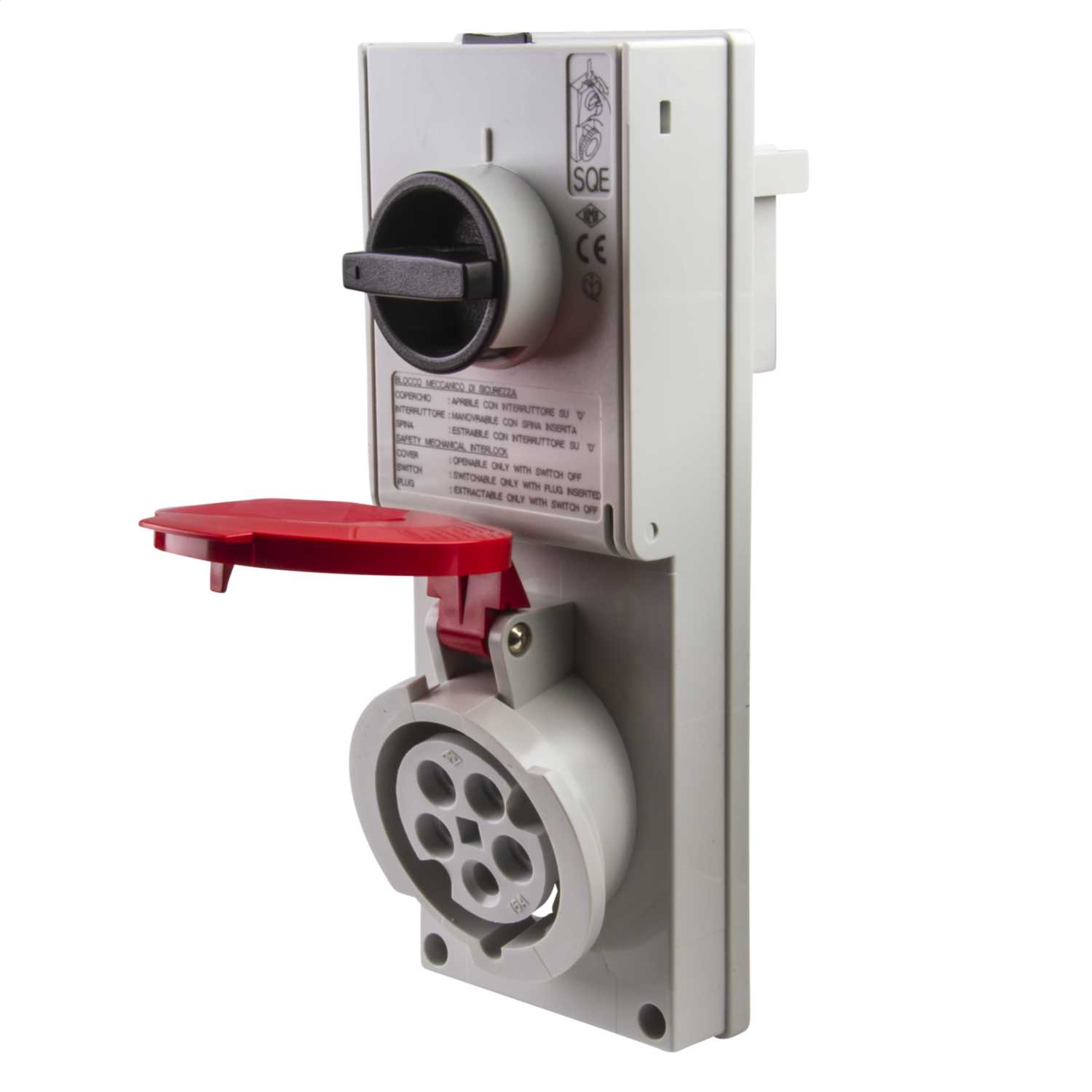 Ilme 16A 3P+N+E 415V Interlocked Switched Socket Front IP44 (SQE1665) | CEF