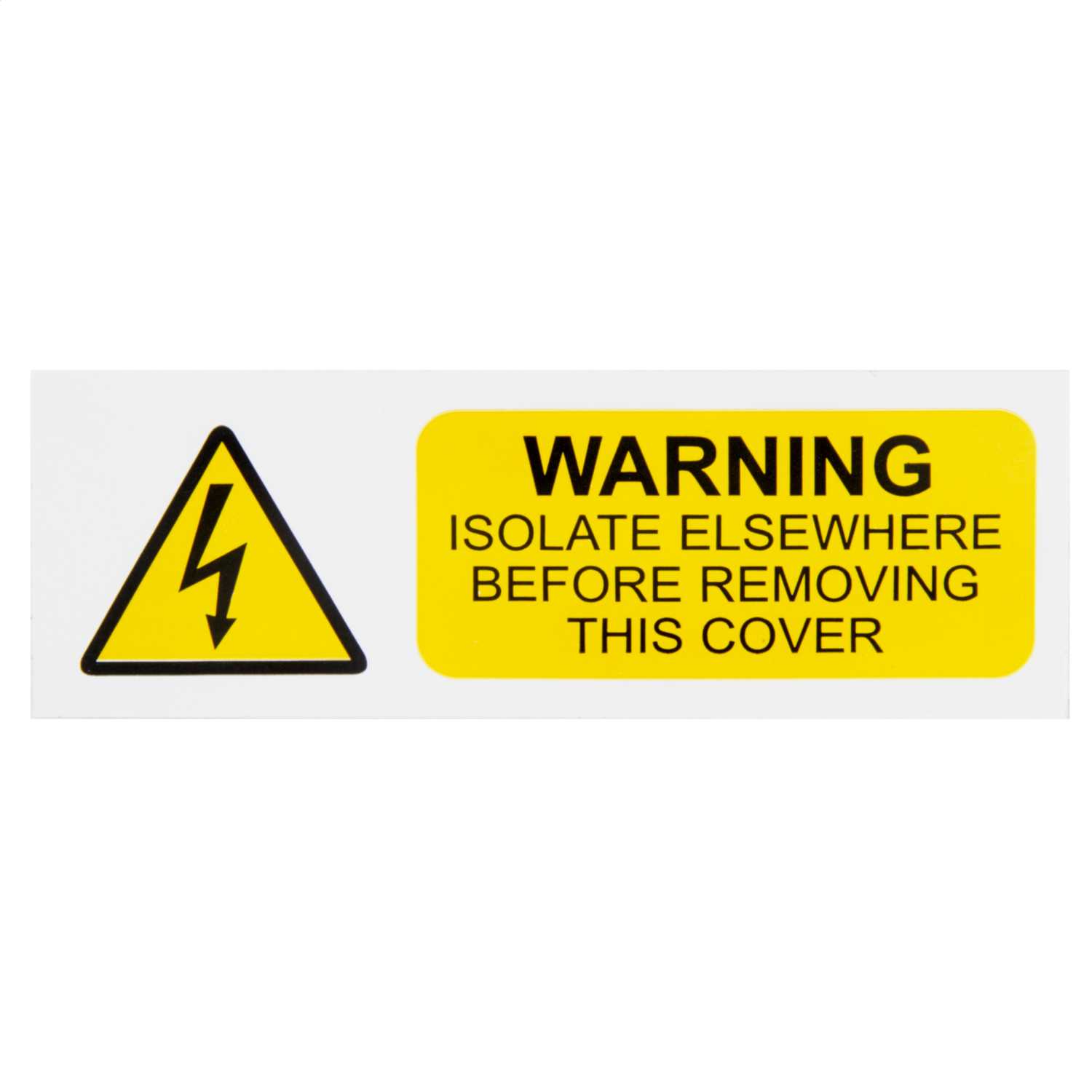 Industrial Signs 75mm x 25mm Warning Isolate Elsewhere Label (Pack of ...