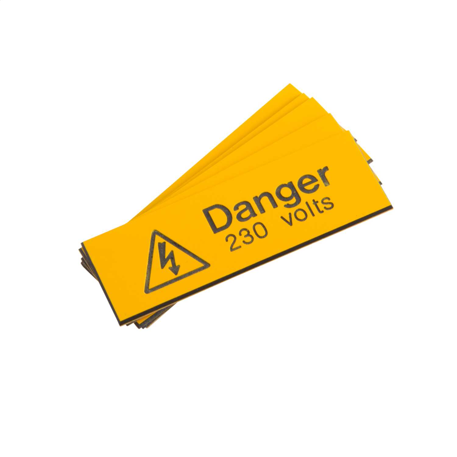 Industrial Signs 75mm x 25mm Danger 230 Volts Engraved Label (Pack of 5 ...