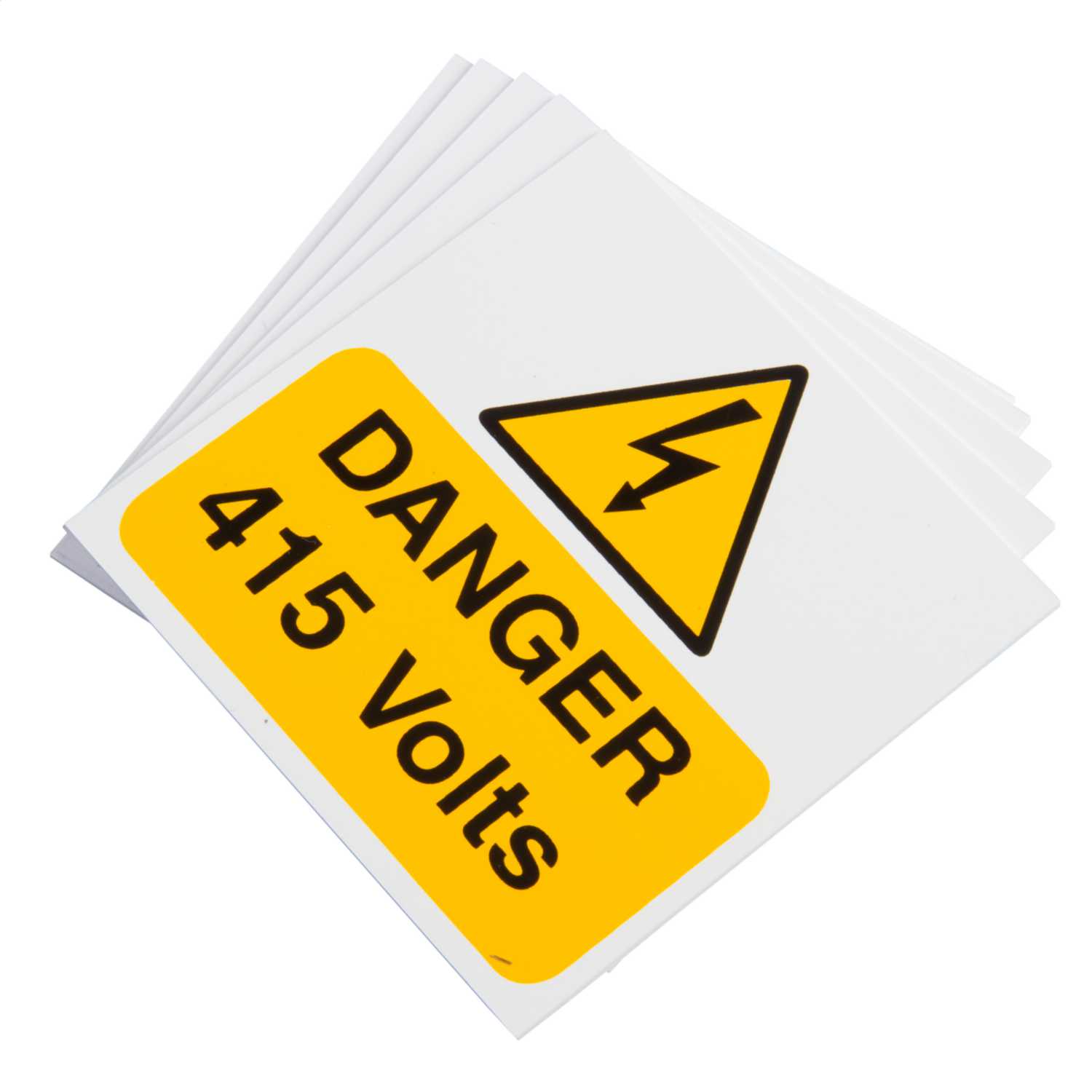Industrial Signs 75mm x 75mm Danger 415 Volts Label (Pack of 5 ...