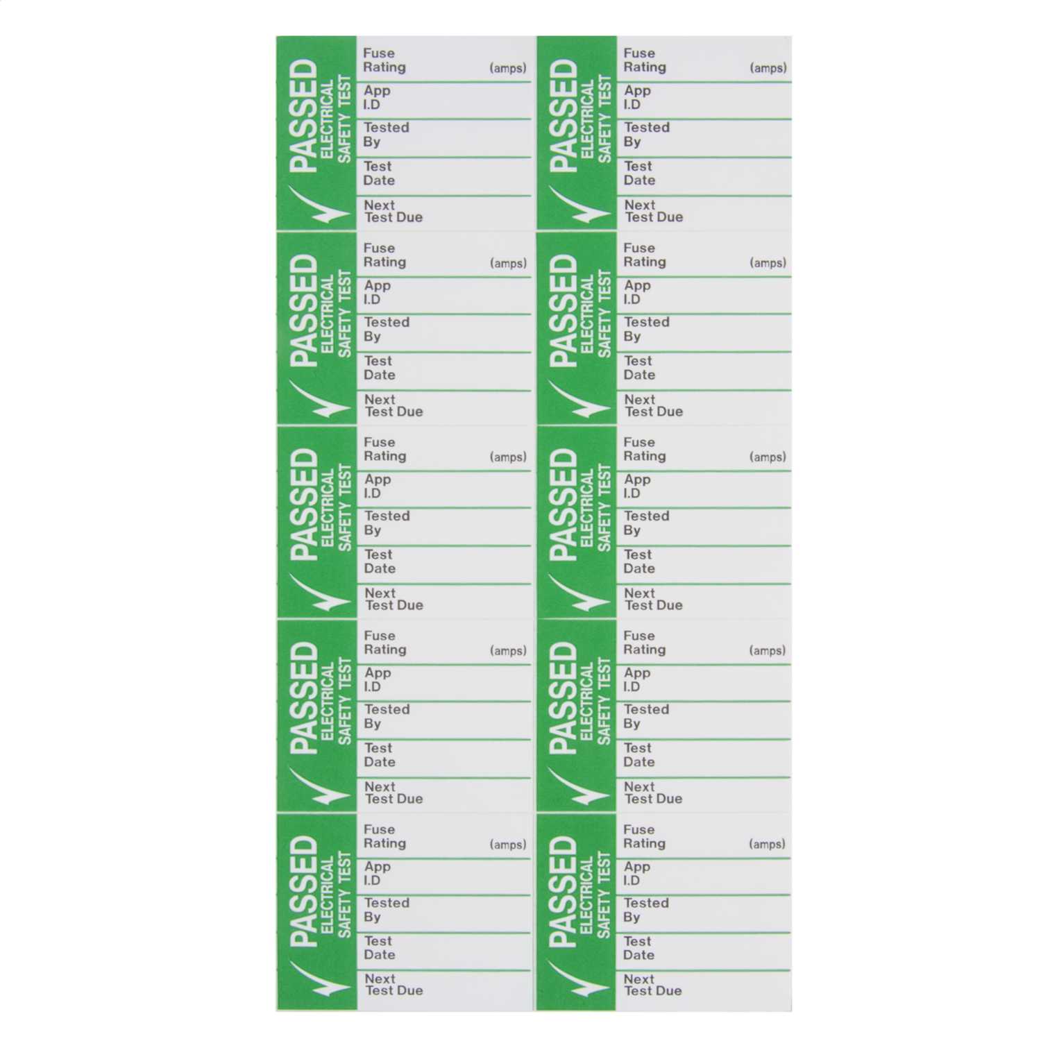 Industrial Signs 42.5mm x 32.5mm Passed Electrical Safety Test Label ...