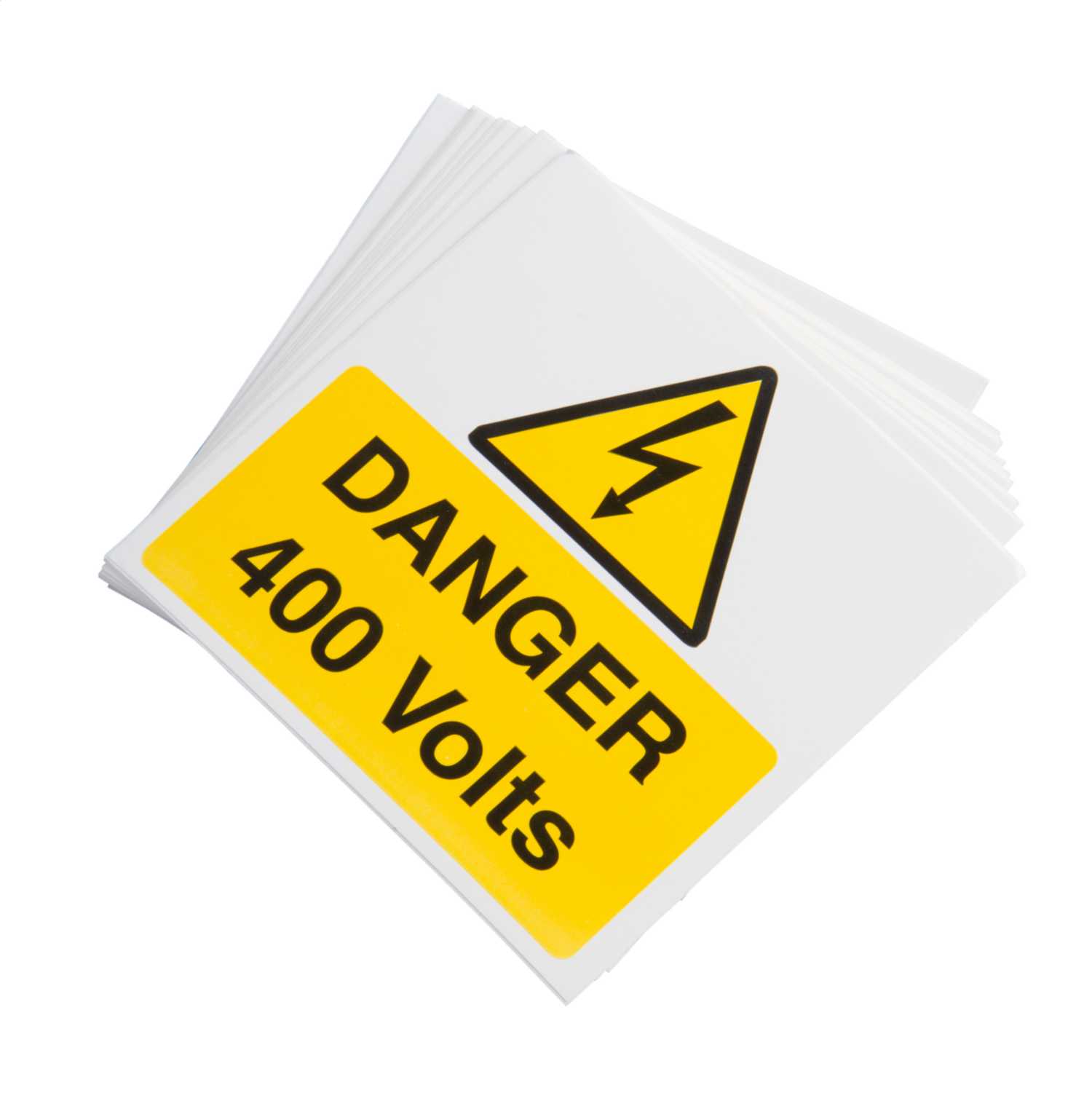 Industrial Signs 75mm x 75mm Danger 400 Volts Label (Pack of 10 ...