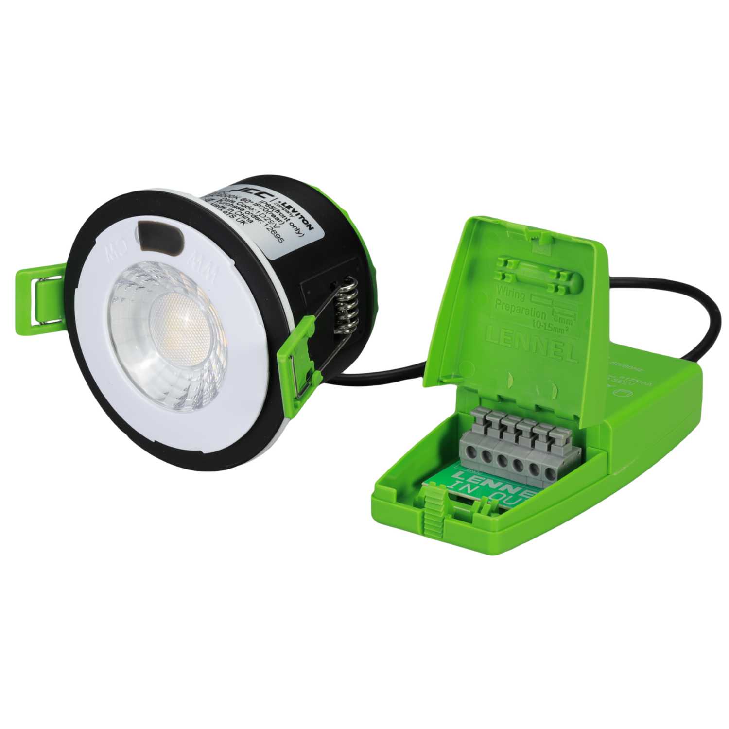 JCC V50 7.5W LED Fire Rated Colour Selectable Dimmable Downlight White ...