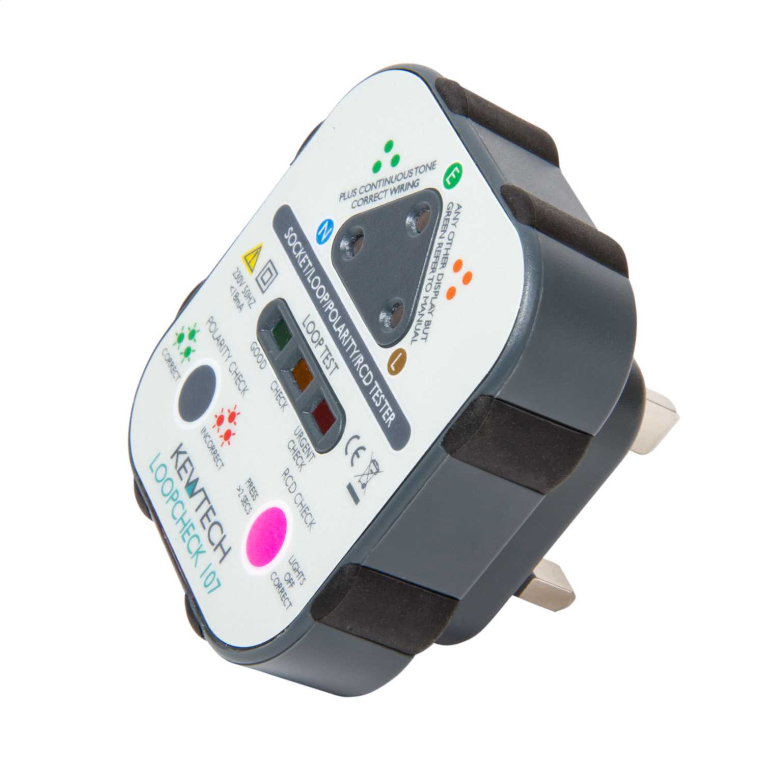 Kewtech LOOPCHECK 107 Mains Socket Tester with Earth Loop Check ...