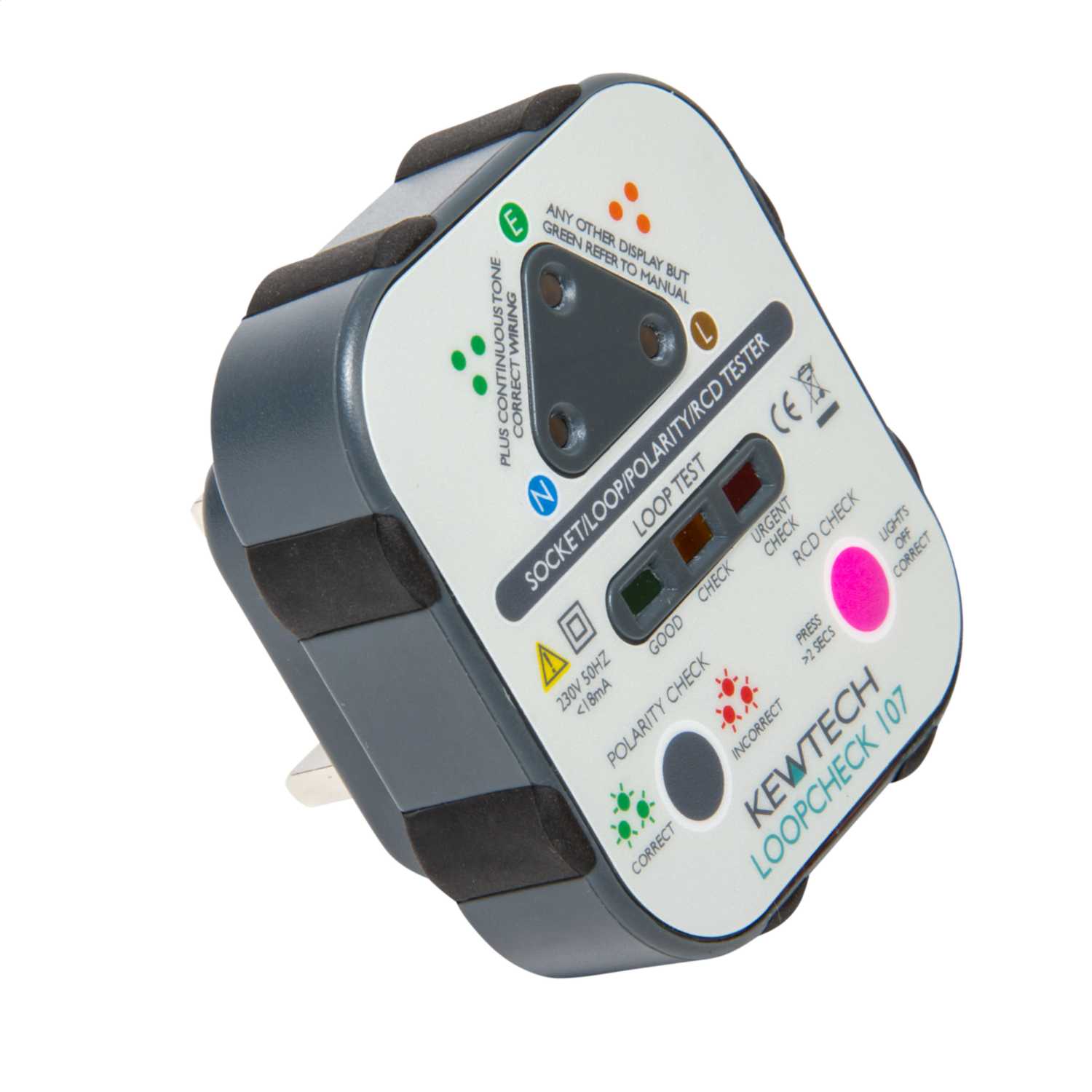 Kewtech Loopcheck 107 Mains Socket Tester With Earth Loop Check Loopcheck107 Cef 