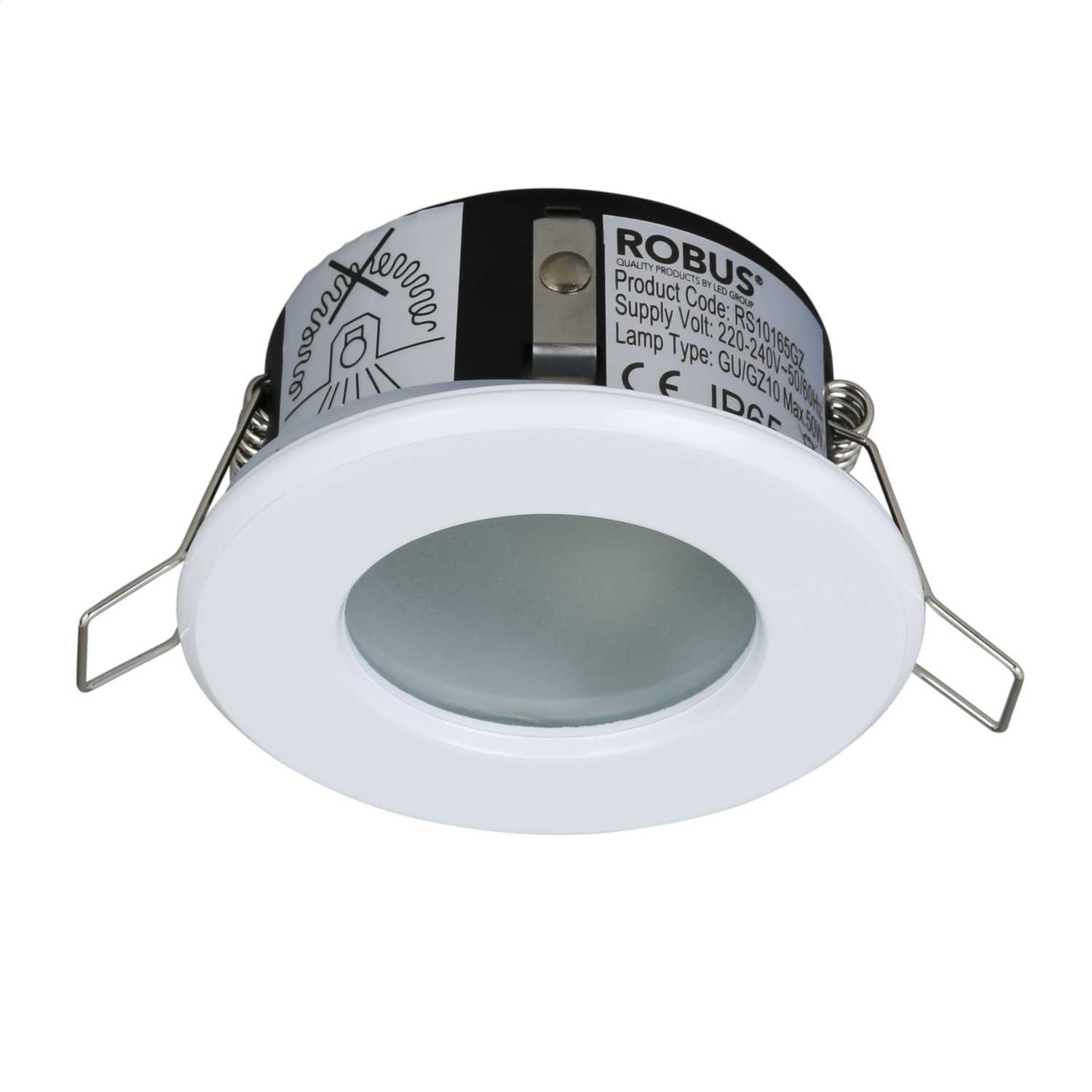 Robus 50W GU10 Shower Downlight White (RS10165GZ-01) | CEF