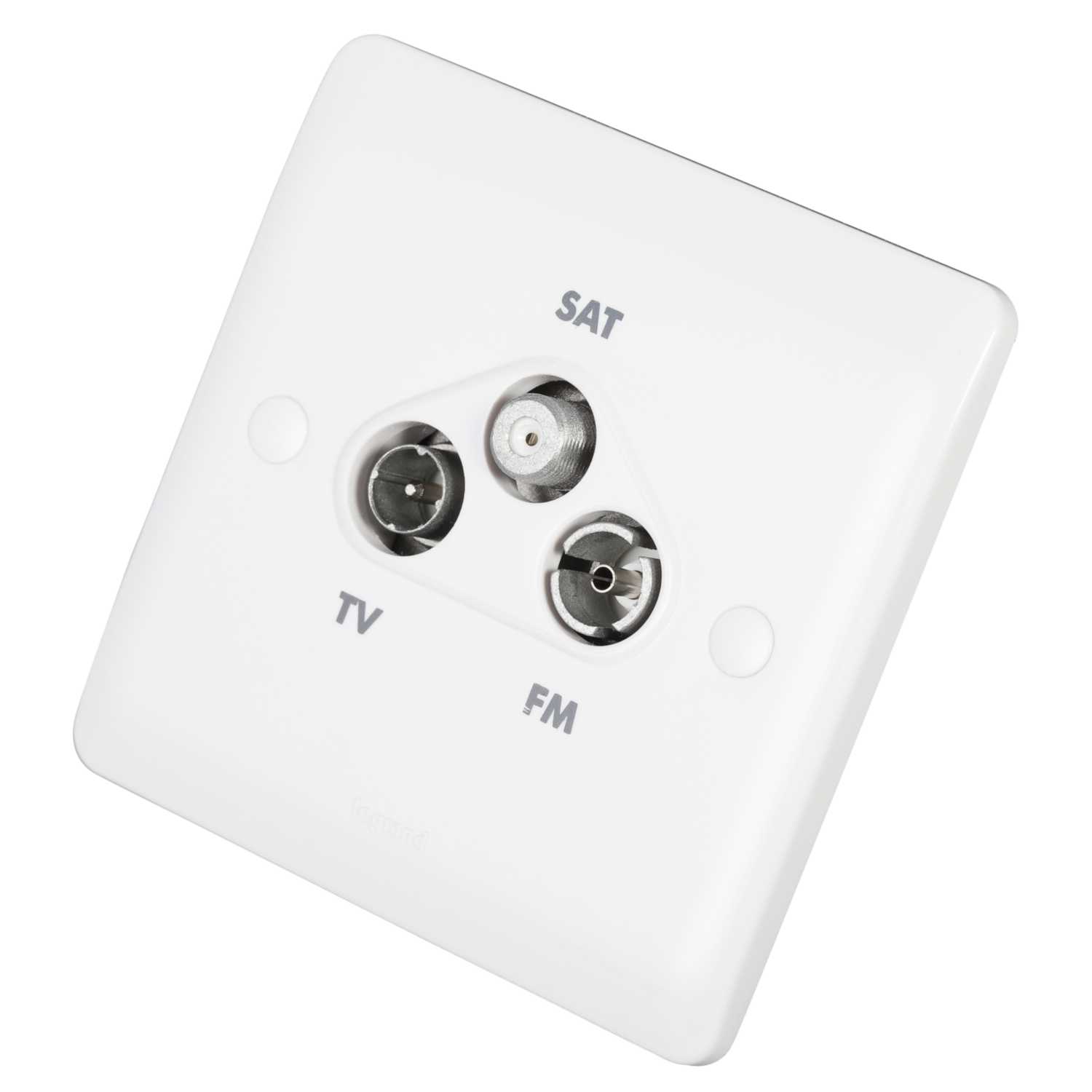 Legrand 1 Gang Triple Screened TV / FM / Satellite Triplexer White ...
