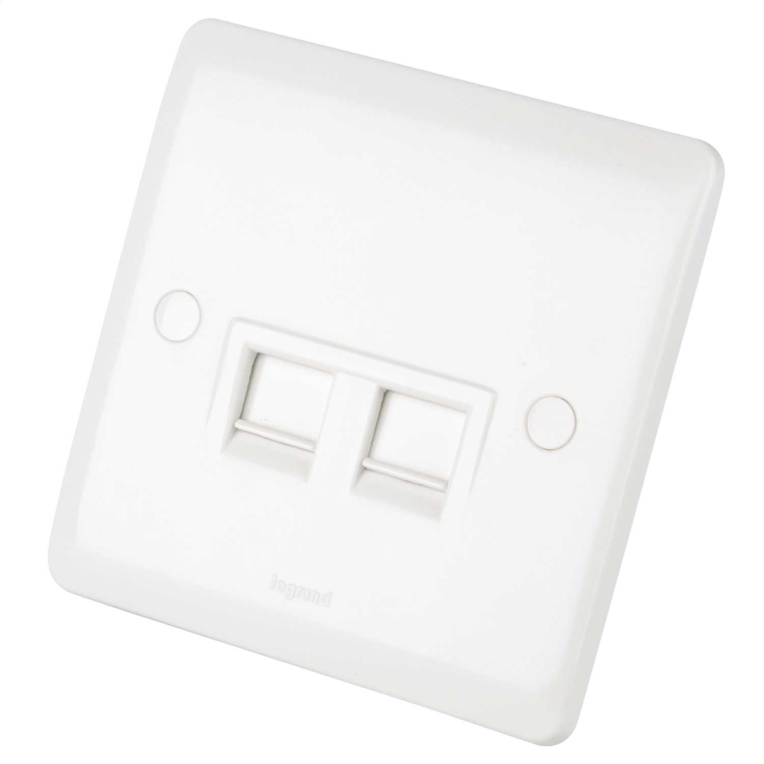 Legrand 1 Gang Twin RJ45 Data Socket White (730057) | CEF