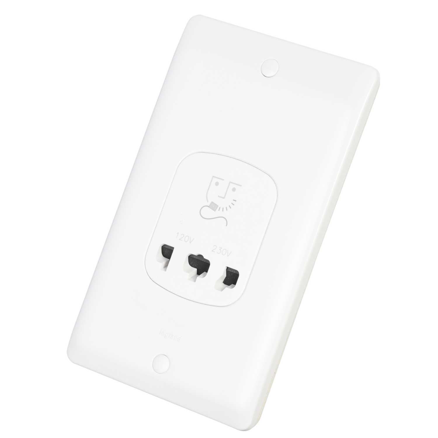 Legrand 115 / 230V Dual Voltage Shaver Socket White (730090) | CEF