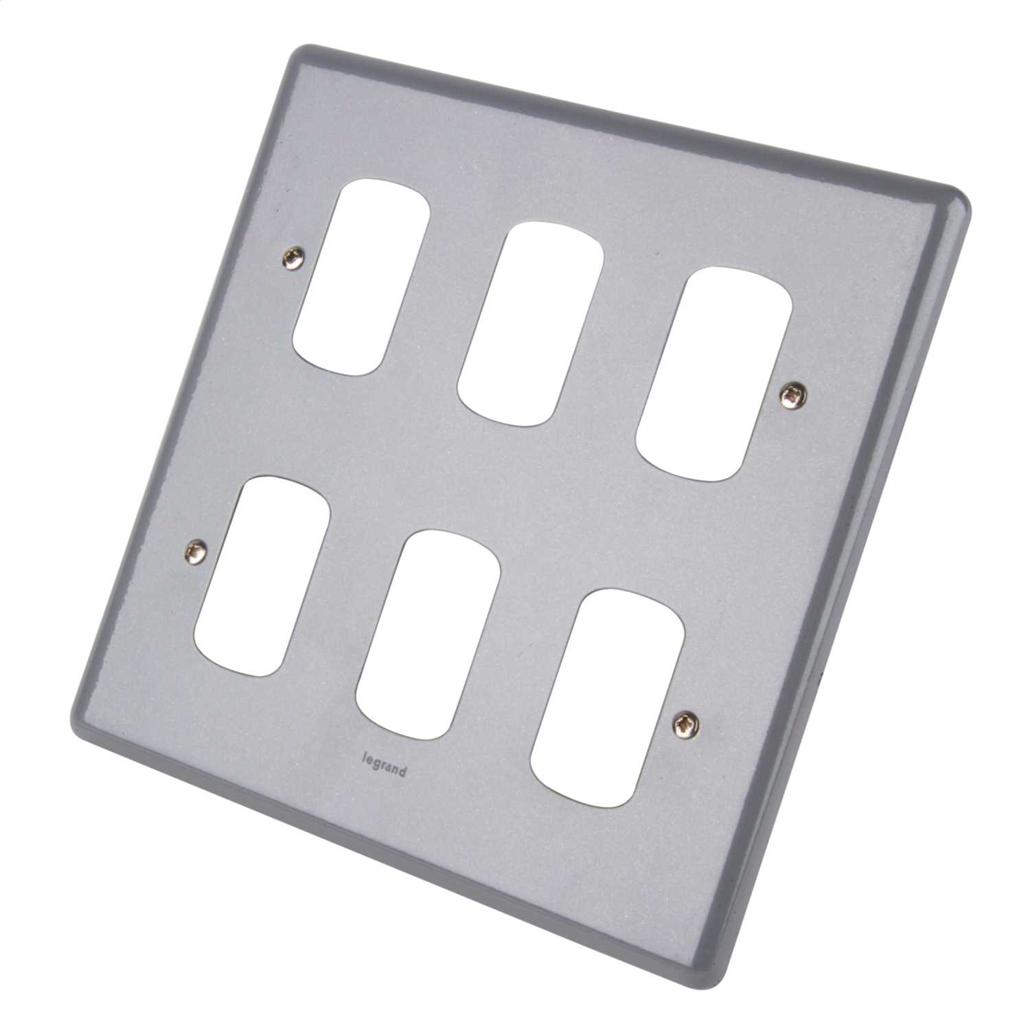 Legrand 6 Gang Grid Front Plate Metalclad (733982) | CEF