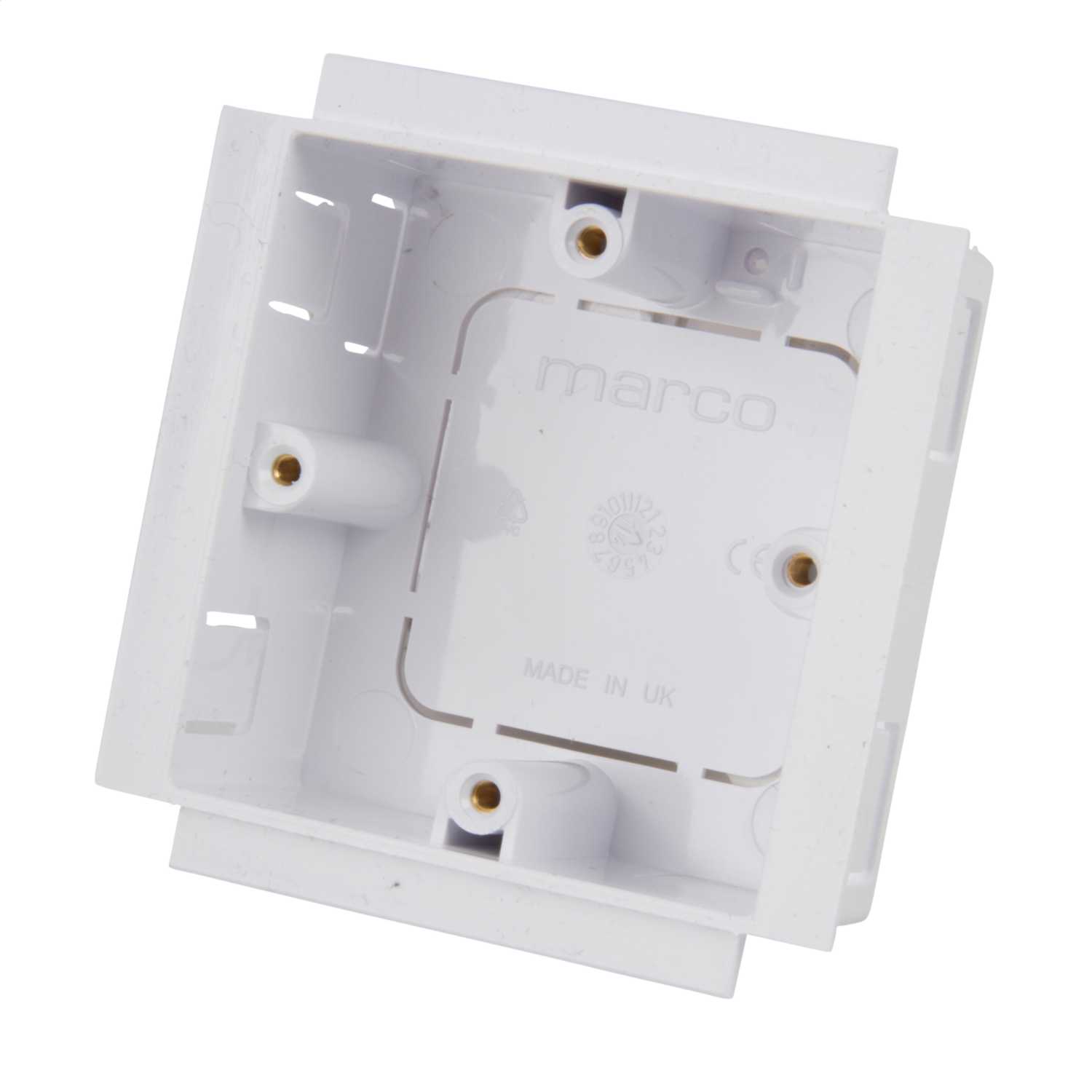 Marco 25mm 1 Gang Socket Box for Power Posts White (Sold in 1's ...