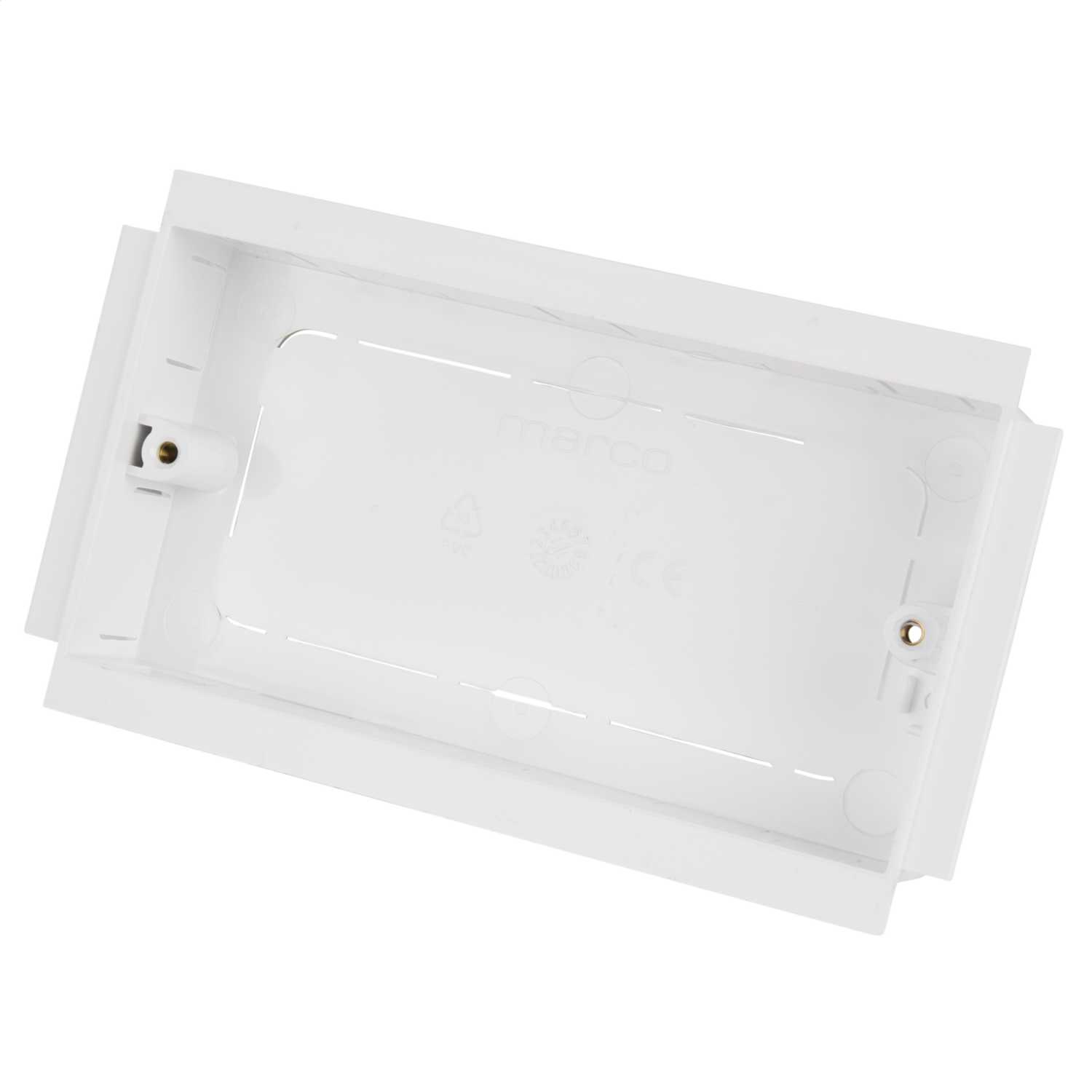 Marco 25mm 2 Gang Socket Box for Bench Trunking White (Sold in 1's ...