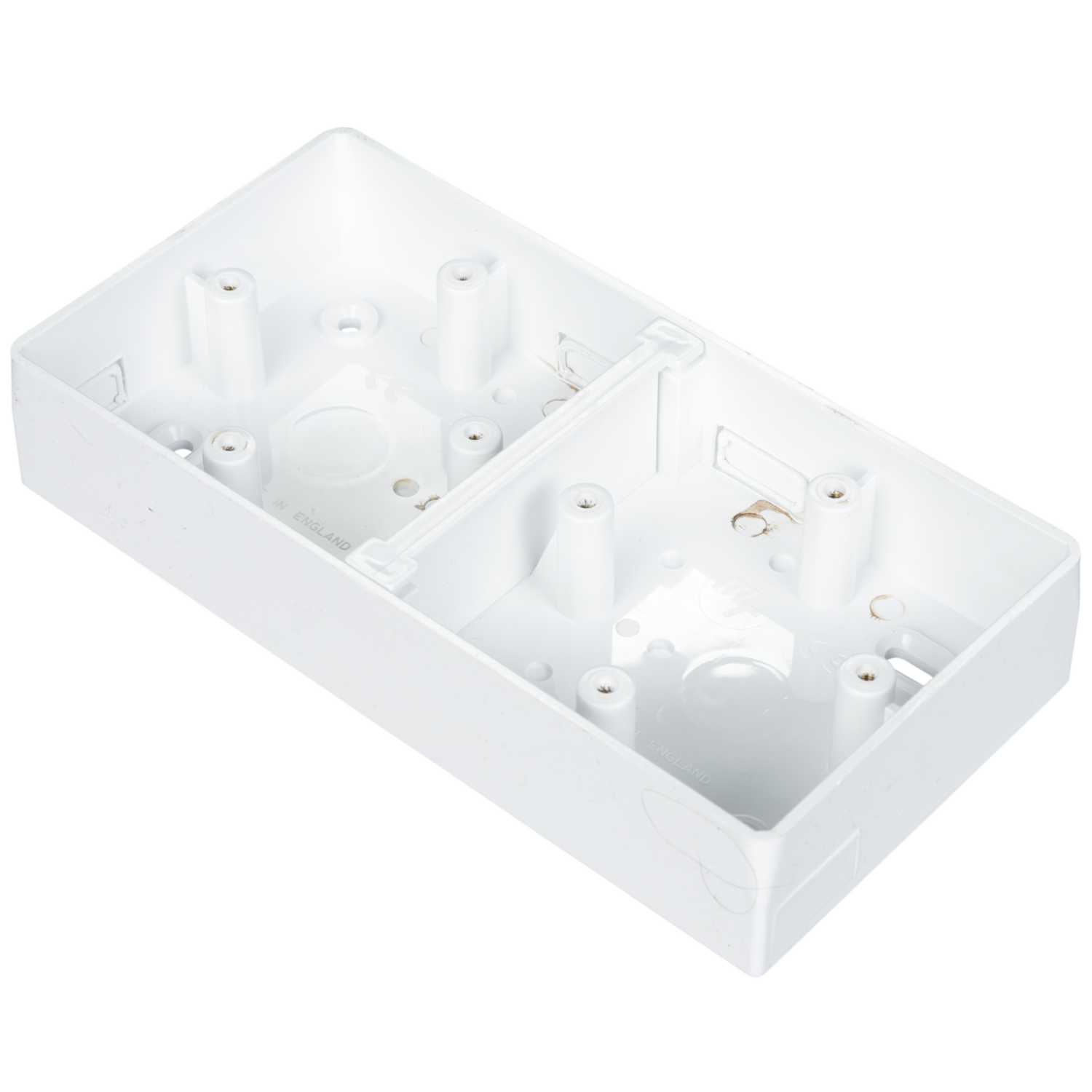 Marshall Tufflex 2 Gang Dual 32mm PVC Surface Back Box Round Corners ...