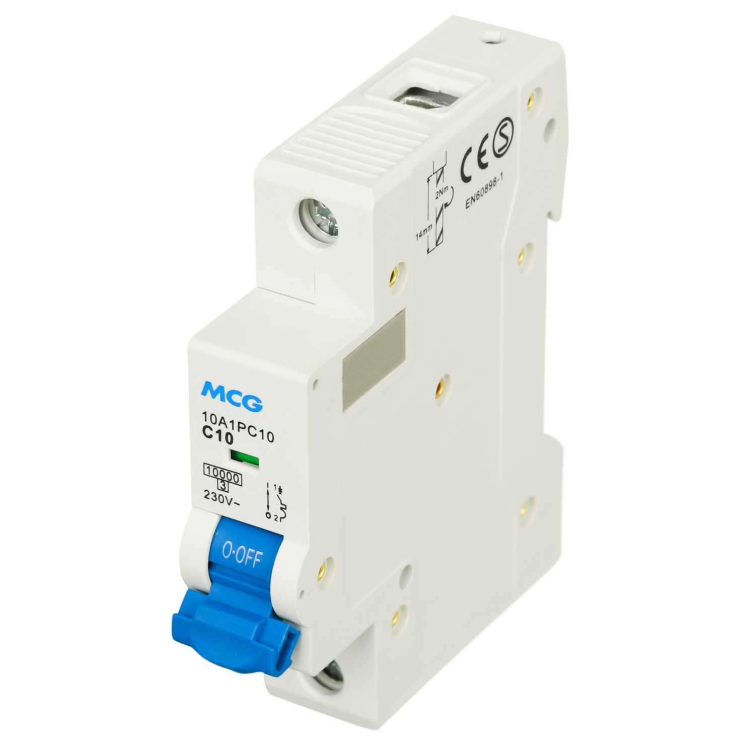 MCG 10A Single Pole 10kA C Curve MCB (10A1PC10) | CEF
