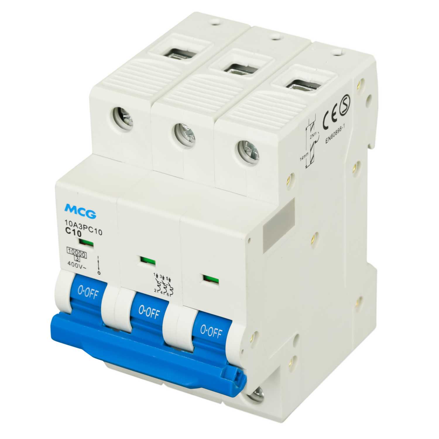 MCG 10A Triple Pole 10kA C Curve MCB (10A3PC10) | CEF