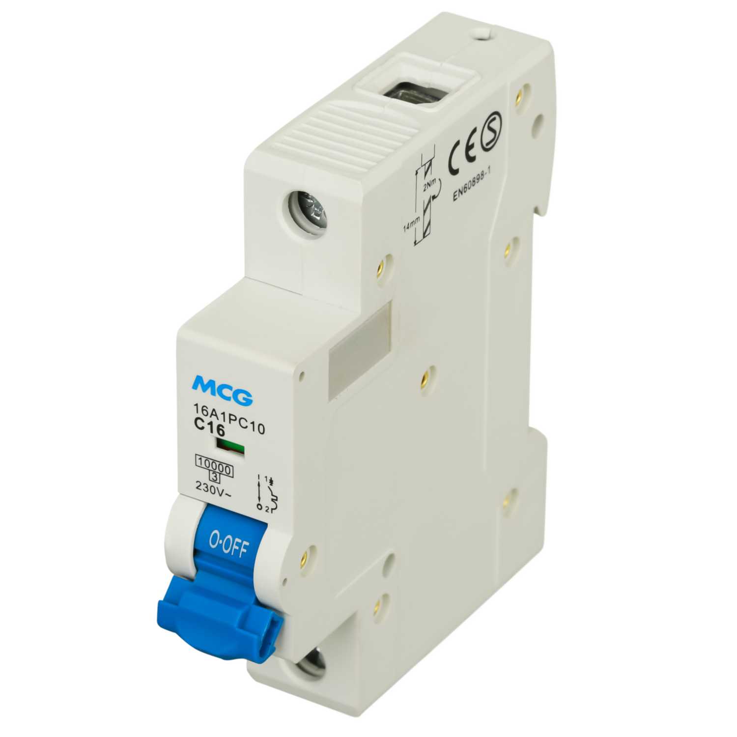 MCG 16A Single Pole 10kA C Curve MCB (16A1PC10) | CEF