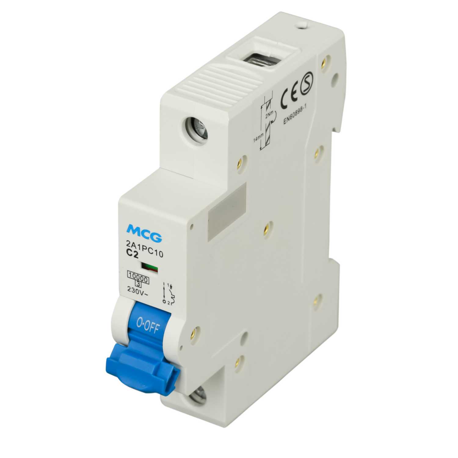 MCG 2A Single Pole 10kA C Curve MCB (2A1PC10) | CEF