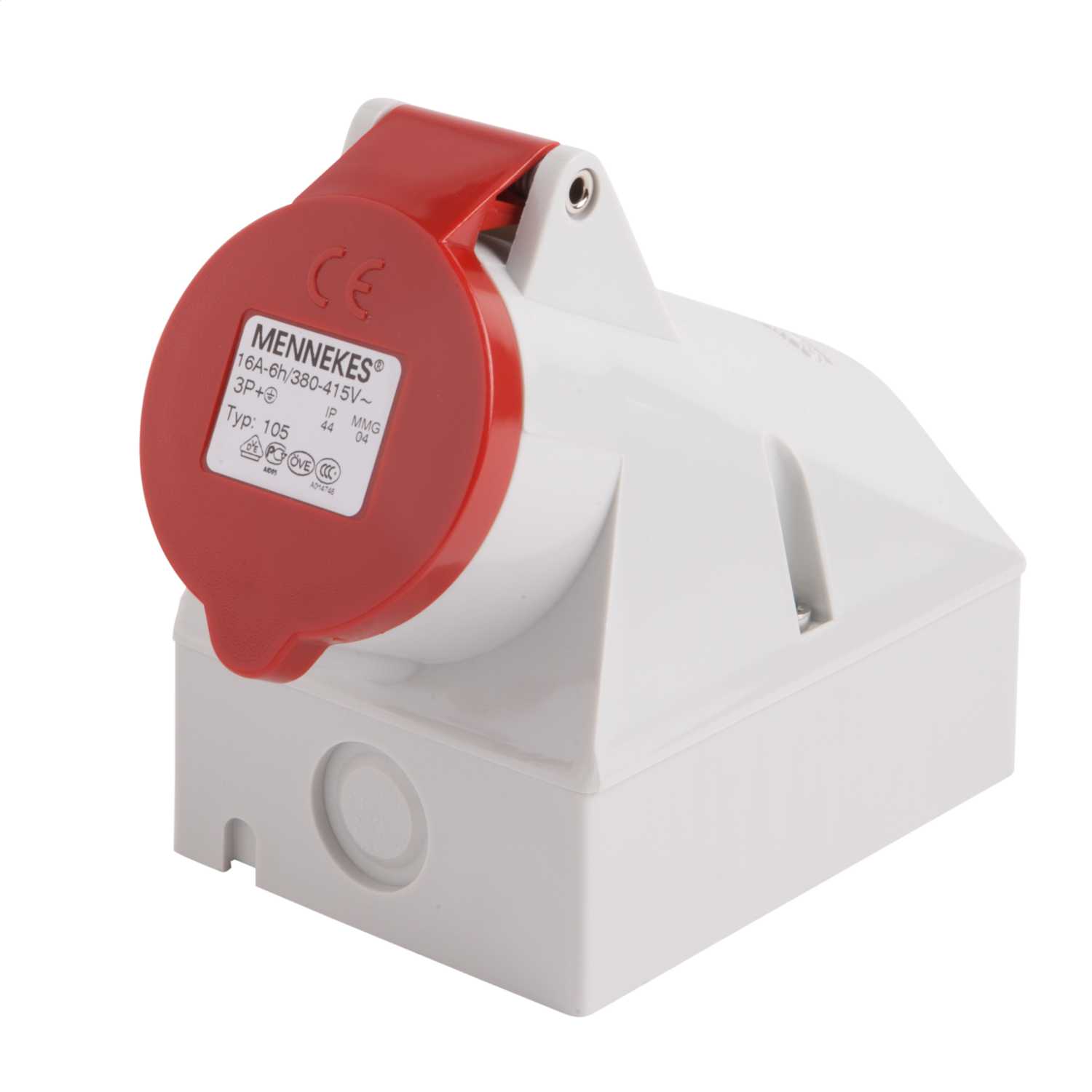 Mennekes 16A 3P+E 400V Wall Mounted Socket IP44 (105) | CEF