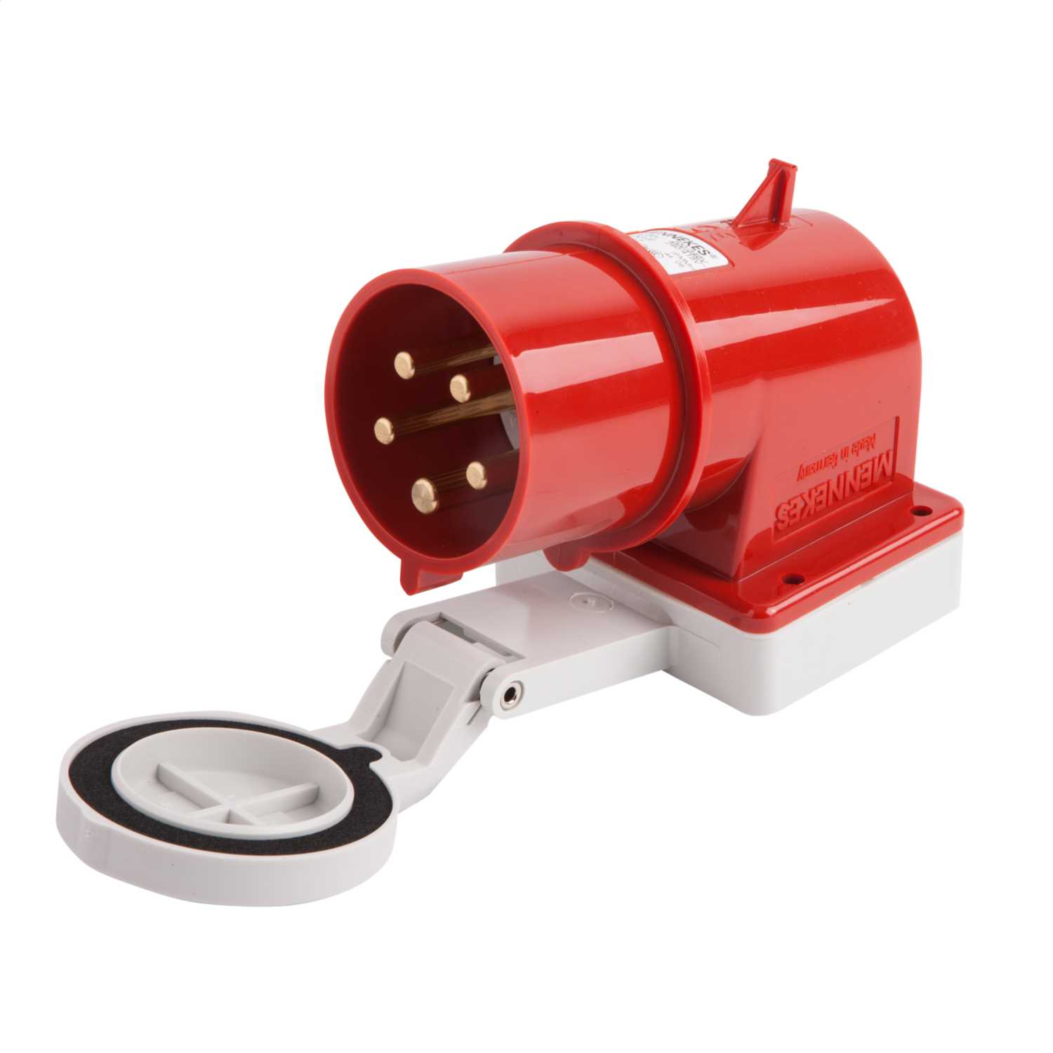 Mennekes 32A 3P+N+E 400V Angled Panel Mounted Appliance Inlet IP44 (412 ...