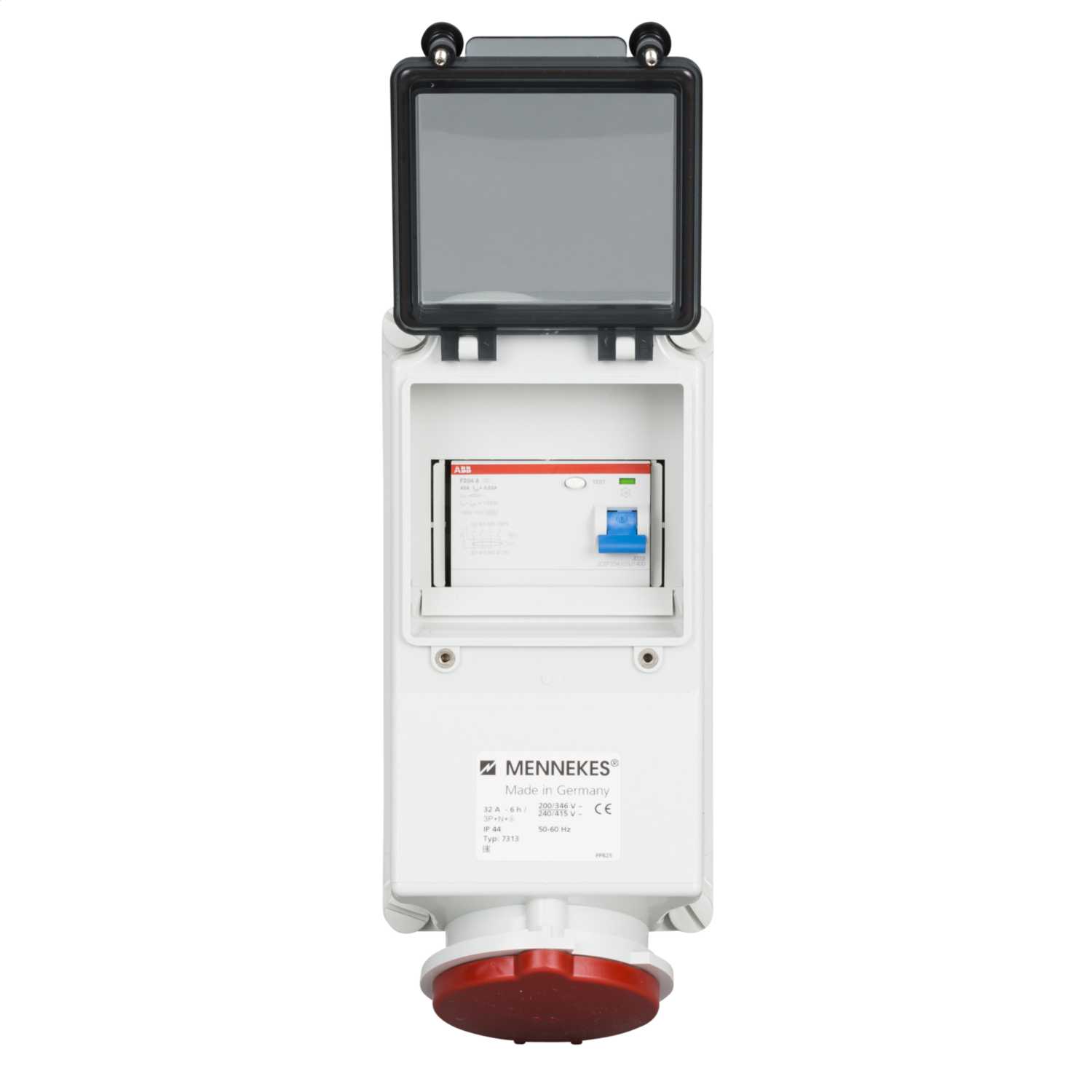 Mennekes 32A 3P+N+E 415V RCD Protected Socket IP44 (7313) | CEF