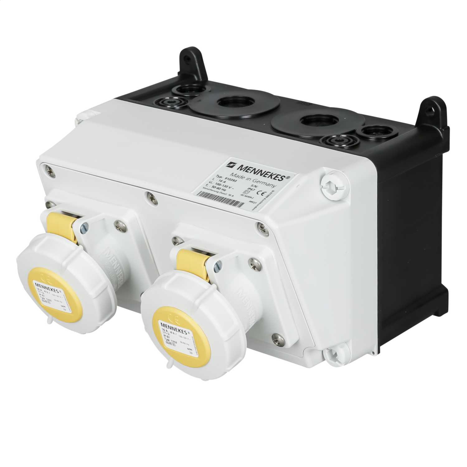 Mennekes AMAXX® 16A 2P+E 110V 2 Gang Wall Mounted Socket IP67 (910393 ...