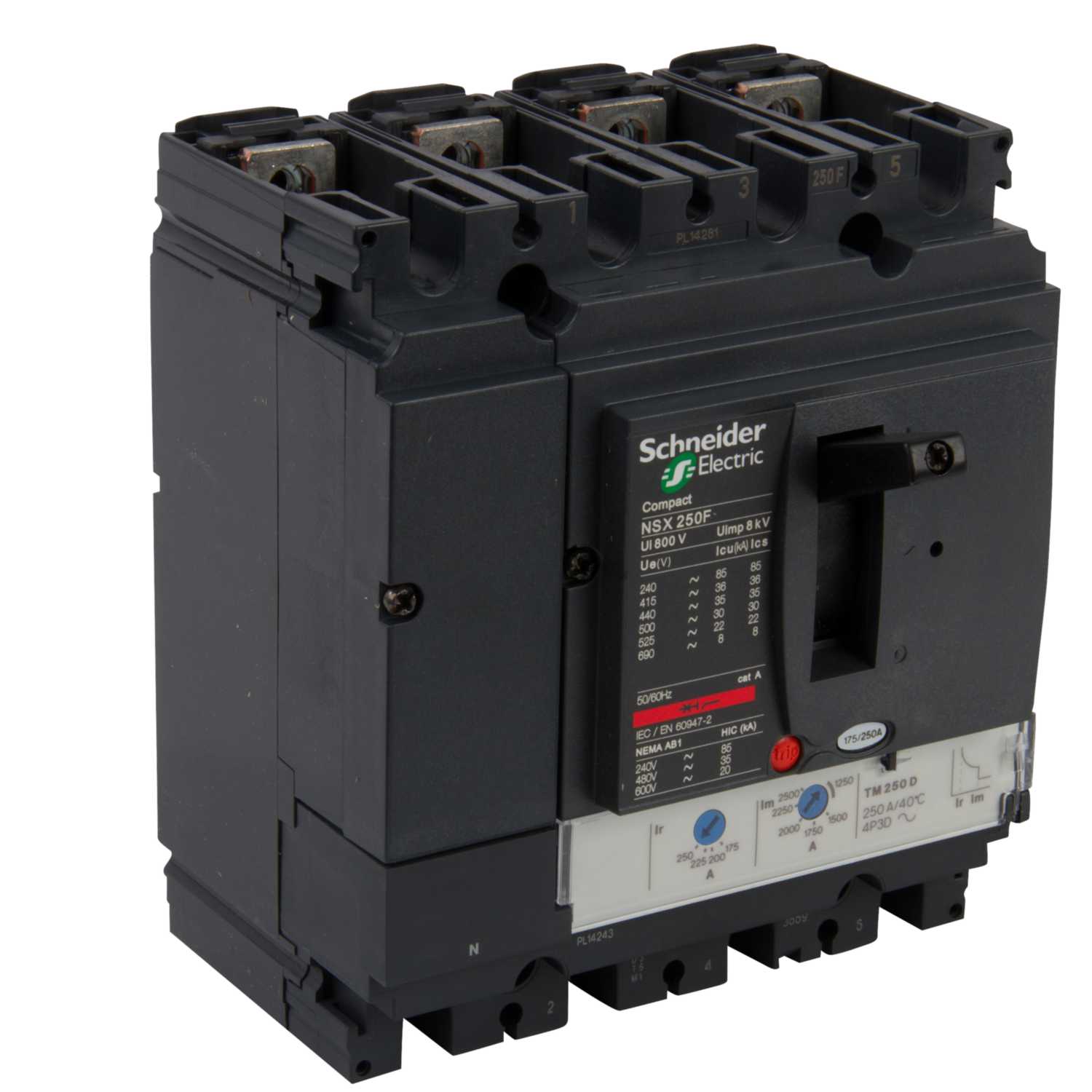 Schneider Merlin 250A 4 Pole MCCB NSX250F Black (LV431640) | CEF