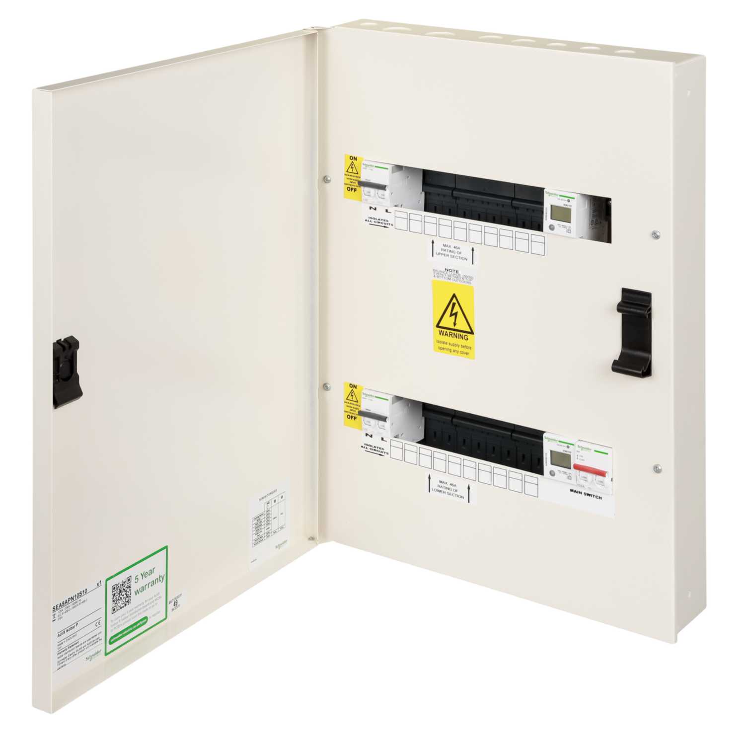 Schneider Merlin Acti9 Isobar P 10 + 10 Way 100A SP+N Type A Split ...