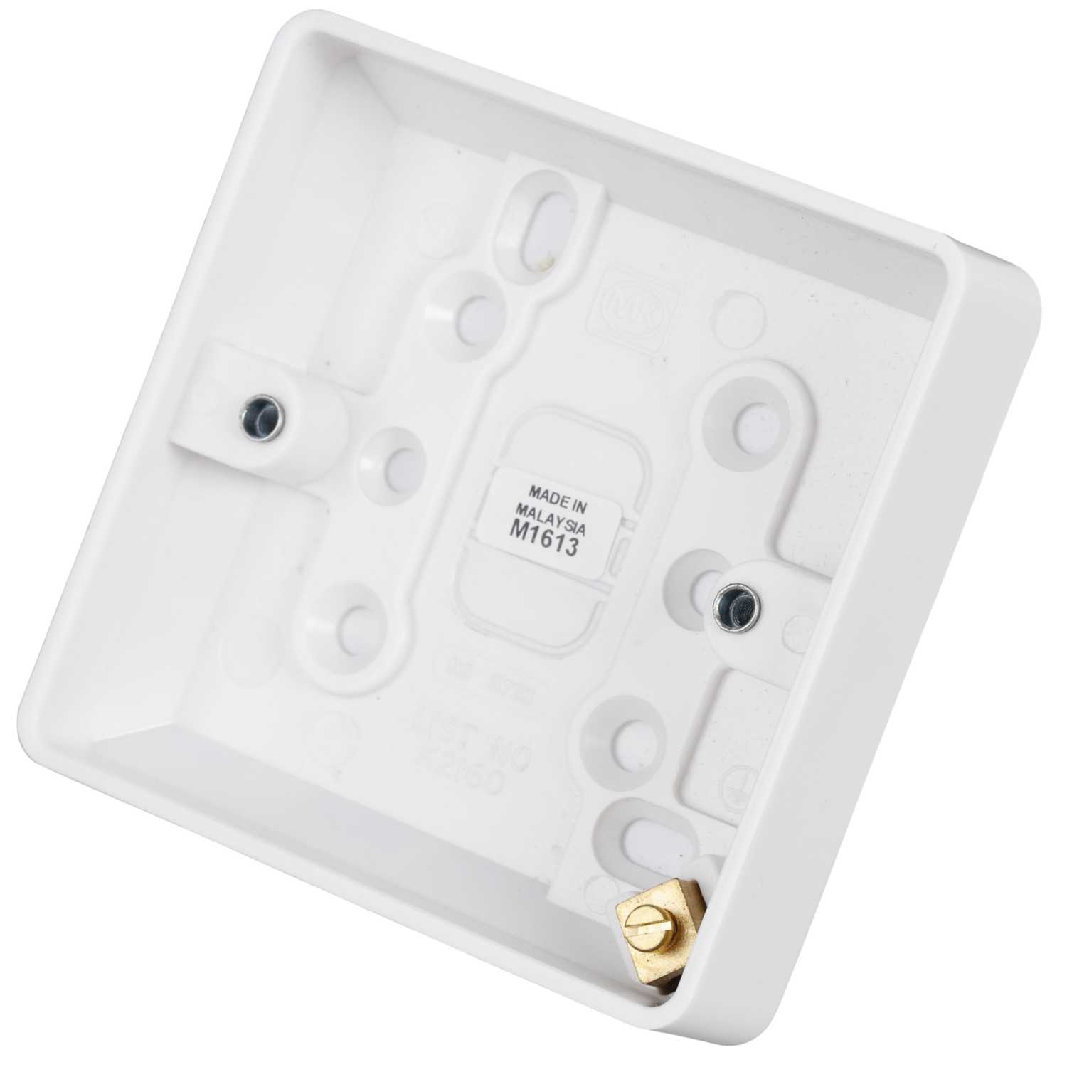 MK Logic Plus 1 Gang 16mm Pattress Back Box White (K2160WHI) | CEF