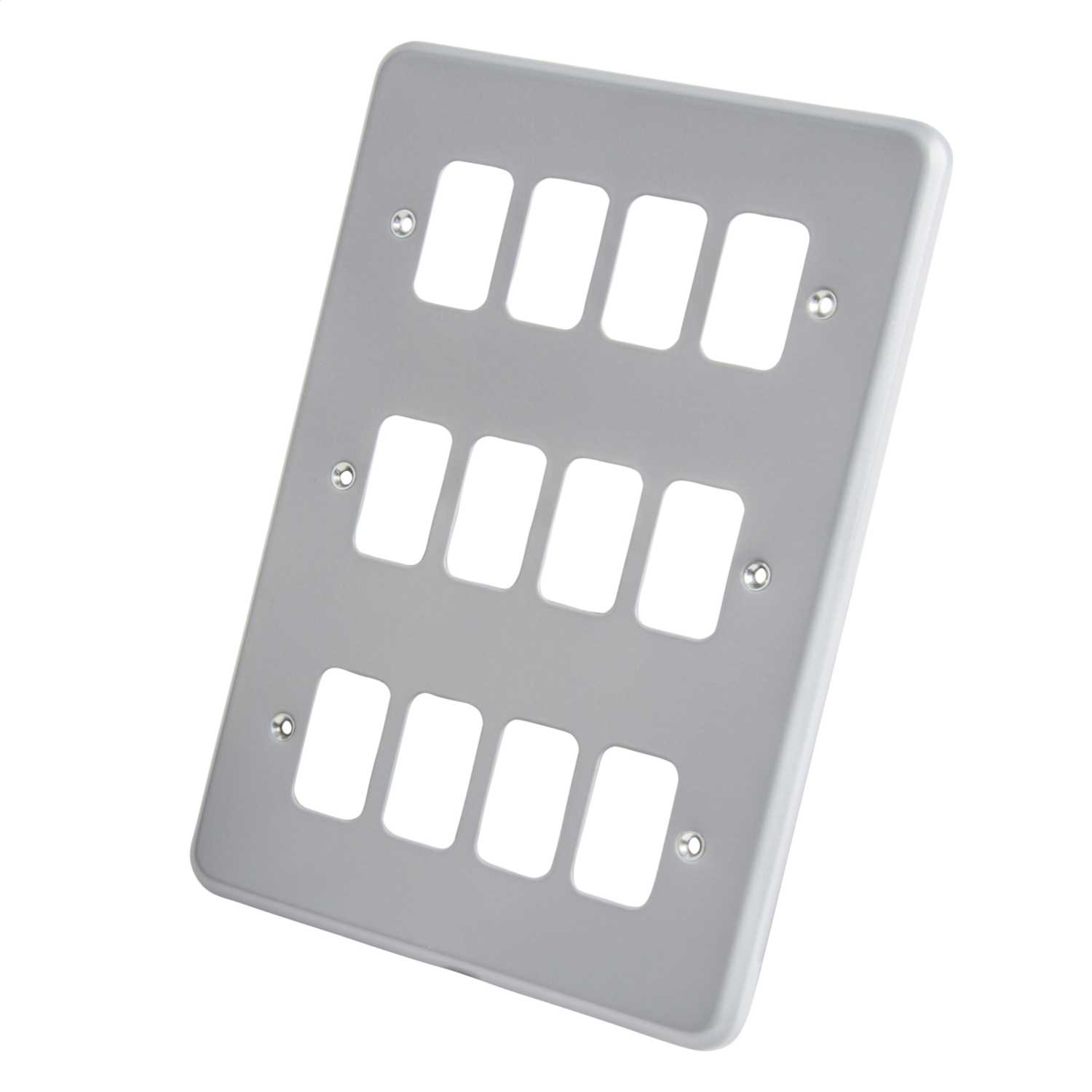 MK Grid Plus 12 Gang Grid Front Plate Metalclad (K3502ALM) | CEF