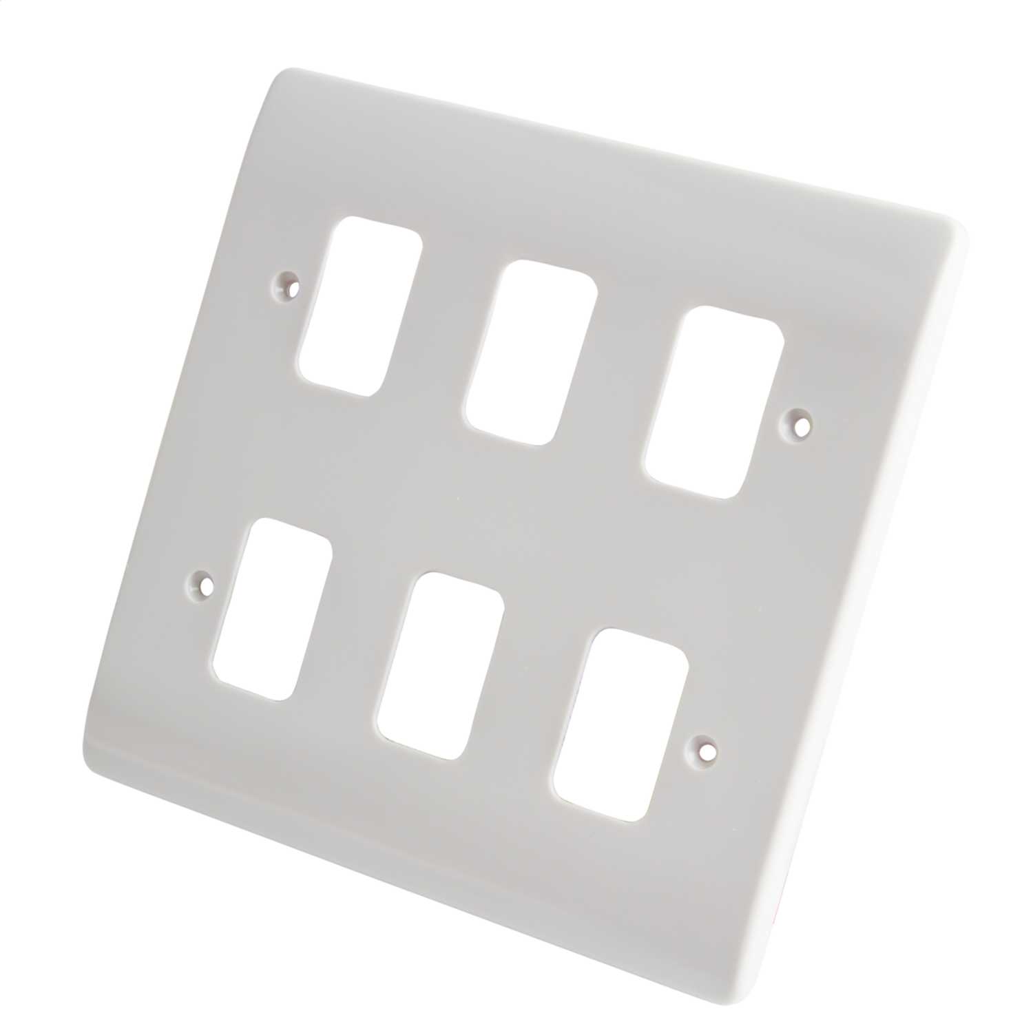 MK Grid Plus 6 Gang Grid Front Plate White (K3636WHI) | CEF