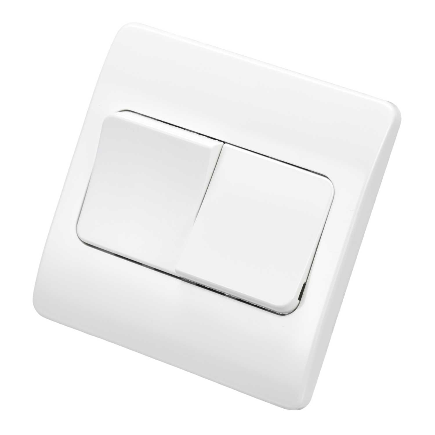 MK Logic Plus 10A 2 Gang 2 Way Light Switch with Wide Rockers White ...