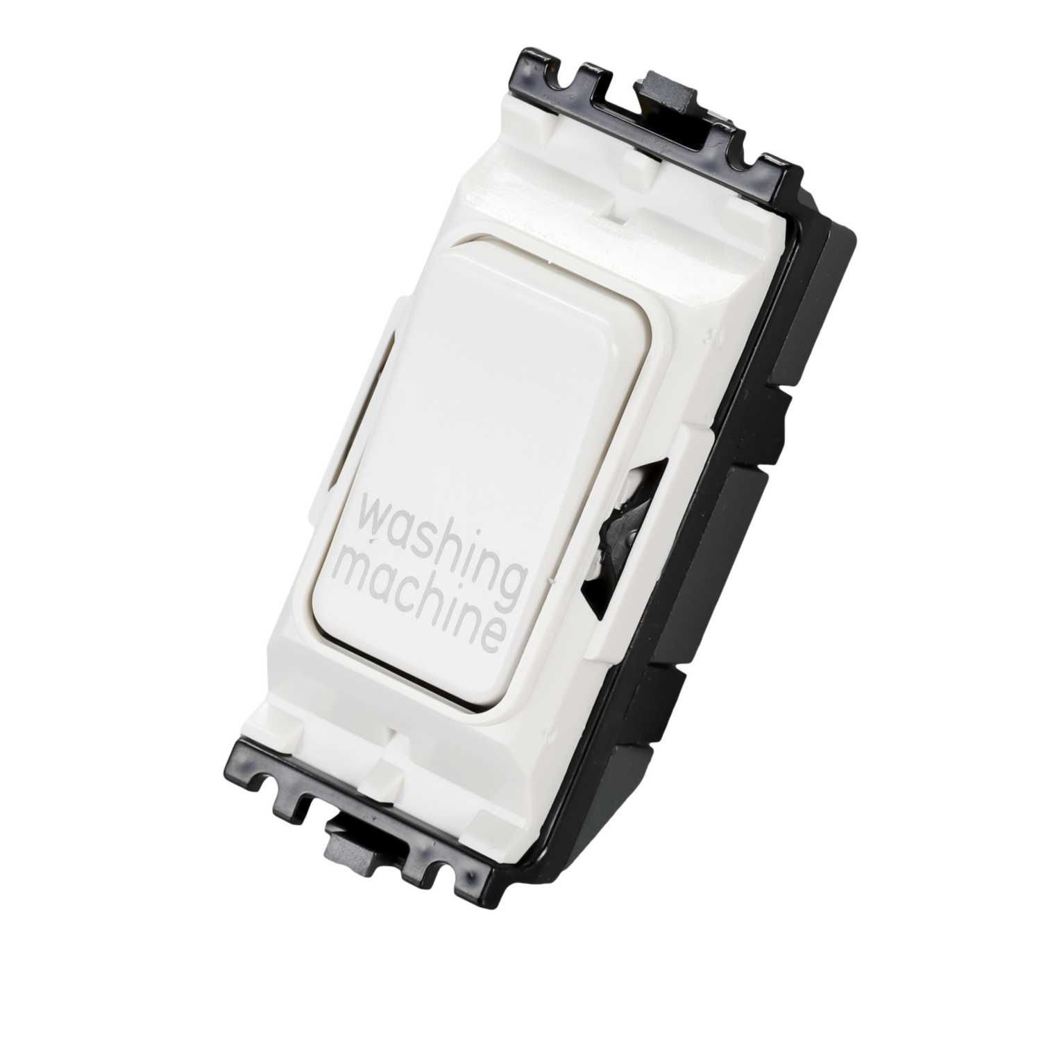MK Grid Plus 20A Double Pole 1 Way Grid Switch marked Washing Machine (K4896WMWHI) | CEF