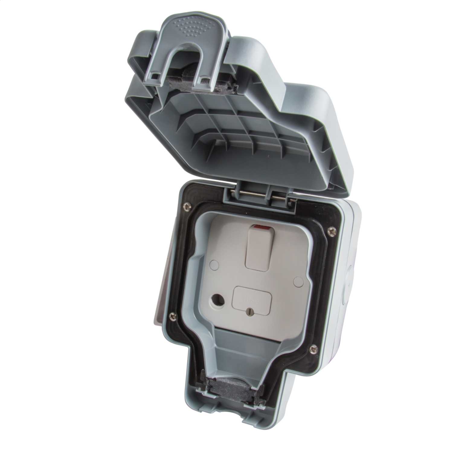 MK Masterseal Plus 13A DP Switched Fused Spur Weatherproof IP66 Grey ...