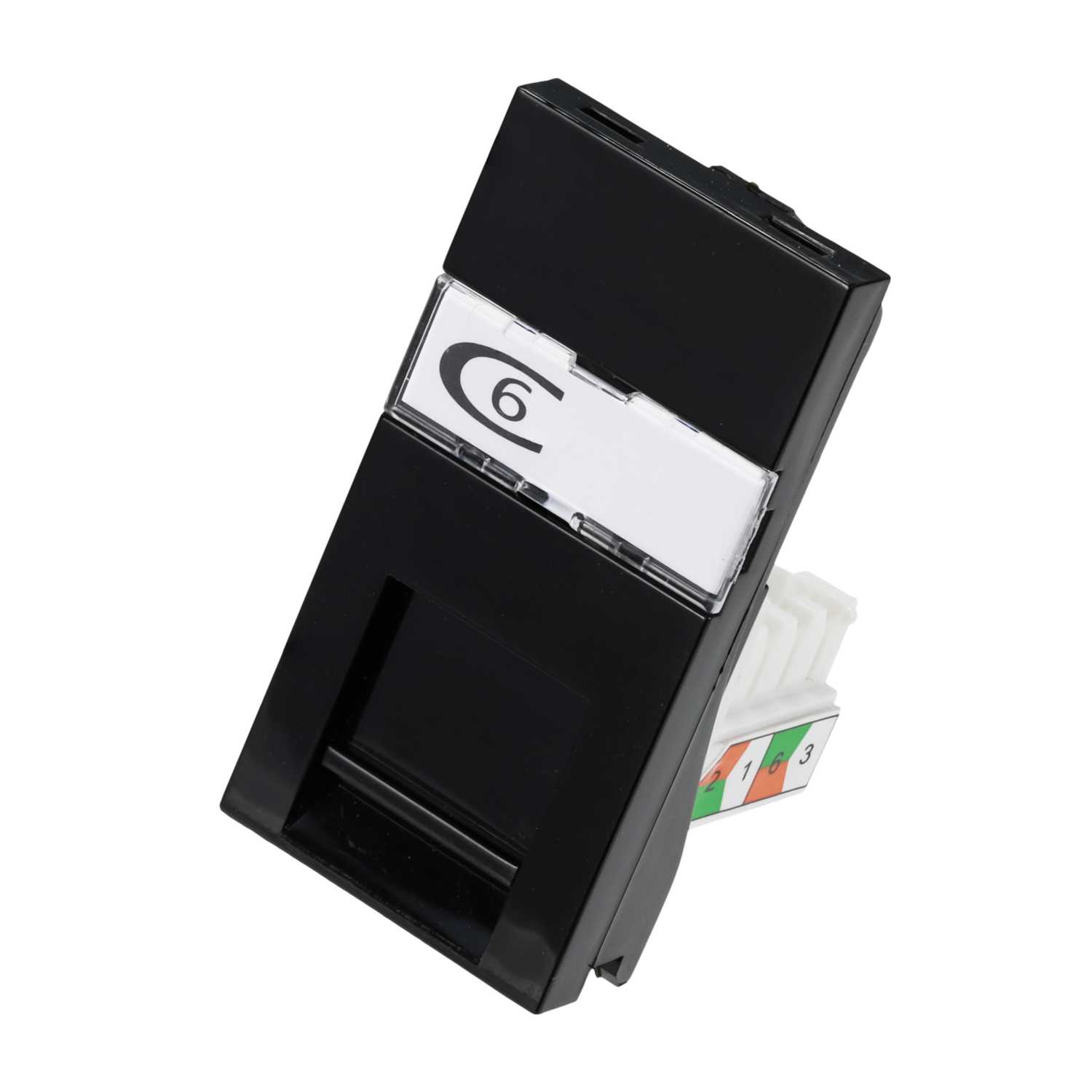 MK Logic Plus RJ45 CAT6 Euro Module Black (K5846BLK) | CEF