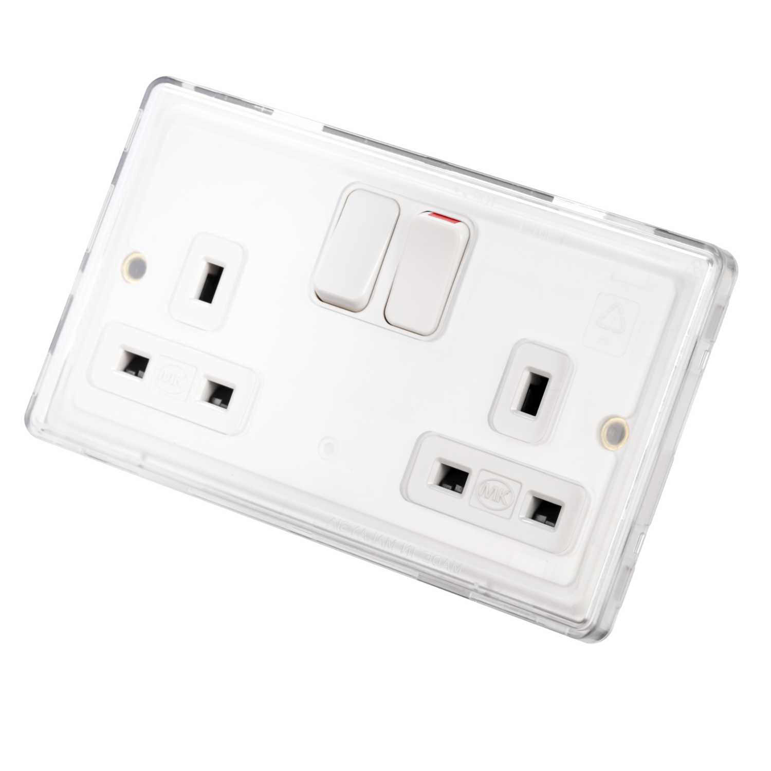 MK Dimensions 13A DP 2 Gang Switched Socket Module White (MH4347WHIC) | CEF