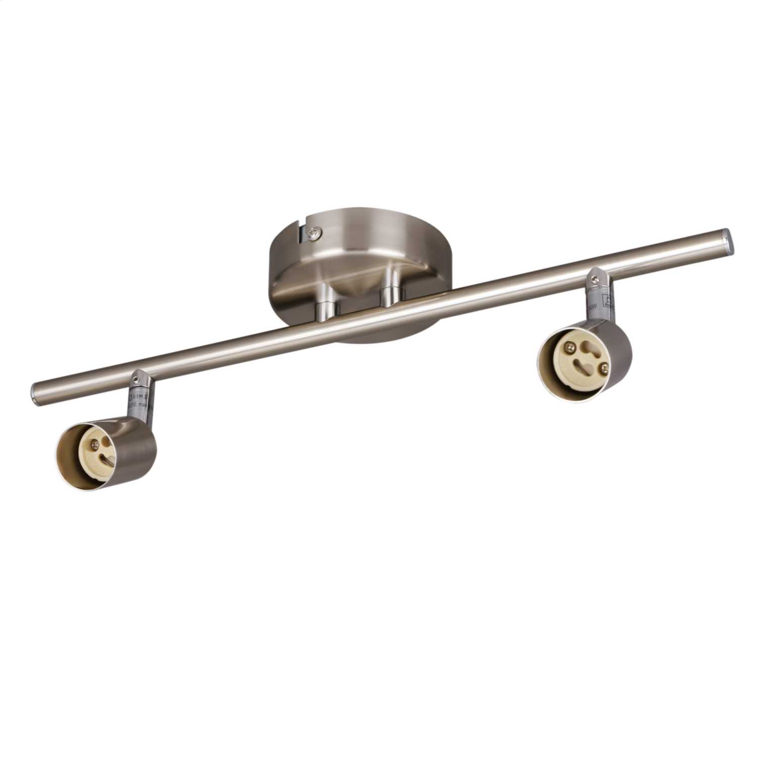 Knightsbridge 50W GU10 Twin Spotlight Bar Brushed Chrome (NSPGU2BC) | CEF