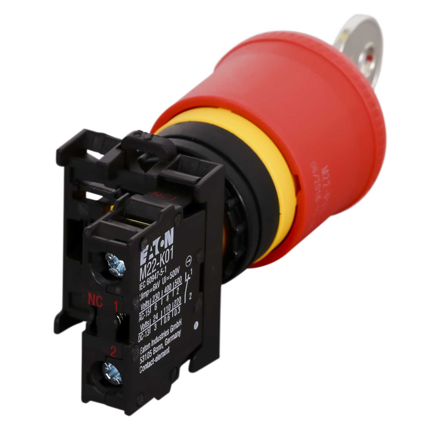 Moeller M22-PV/K01 Emergency Stop Key Release 1 NC Pushbutton Red (216514) | CEF