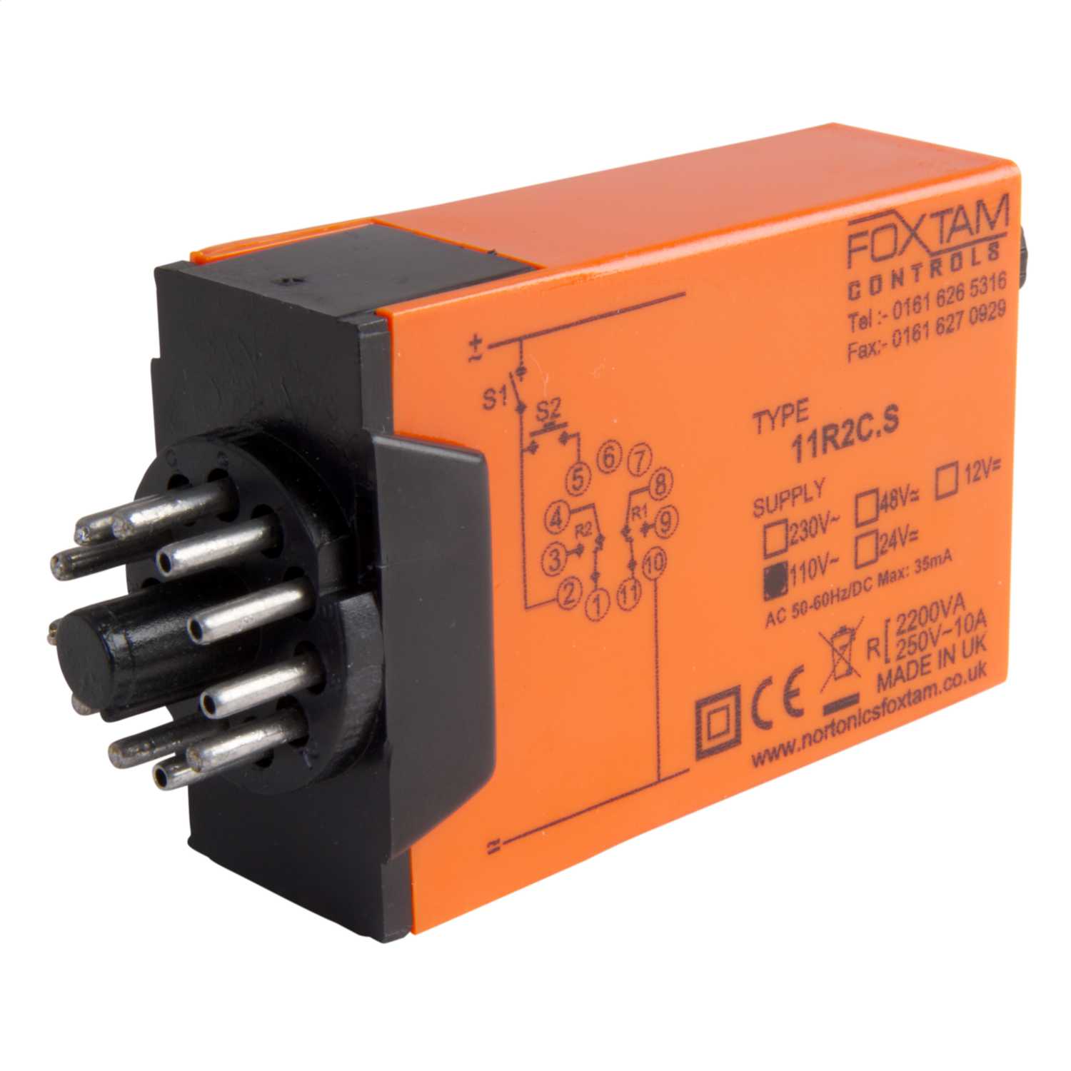 Foxtam 11 Pin 110V AC Double Pole Delay On Break Timer (11R2CS110V) | CEF