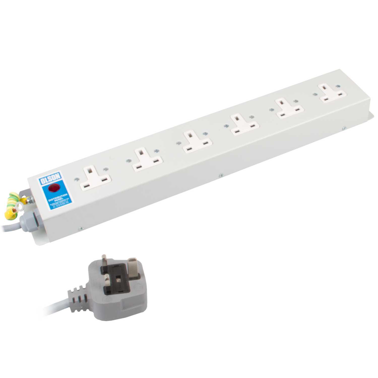 Olson 13A 6 Way Unswitched Socket with Neon 13A Plug PDU (N13A/06) | CEF