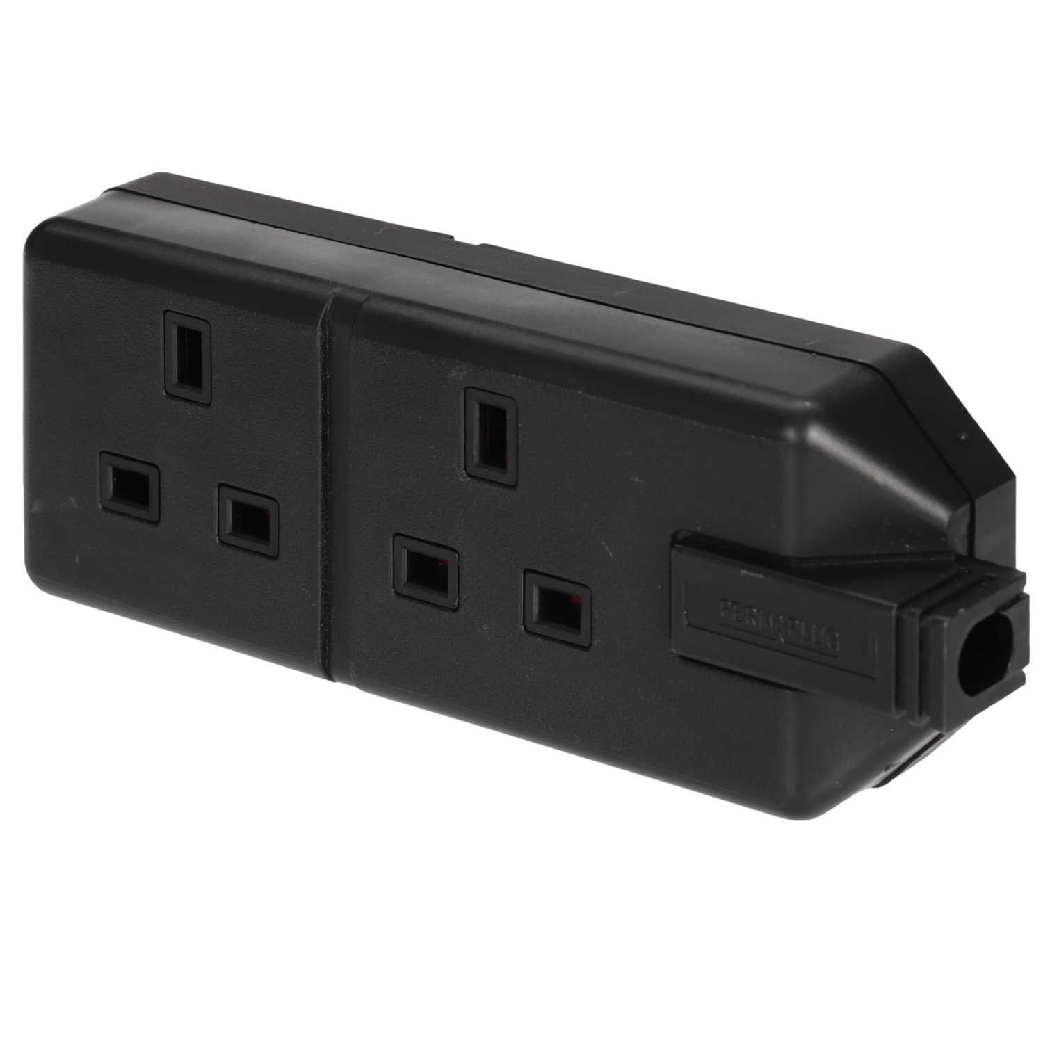 Permaplug 13A 2 Gang Trailing Socket Black (ELS132B) | CEF