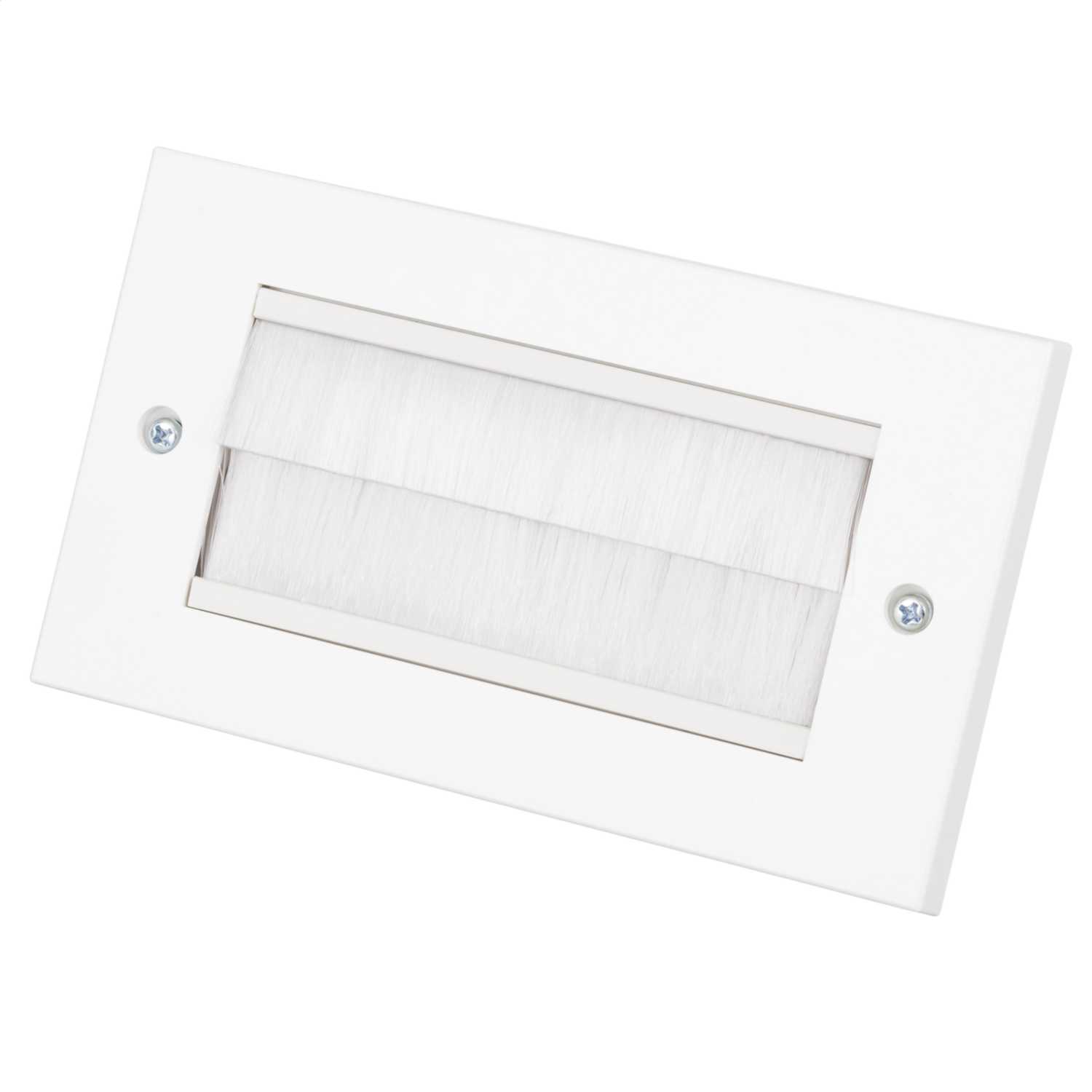 Philex 2 Gang Cable Outlet Plate White Brushes (70436W) | CEF