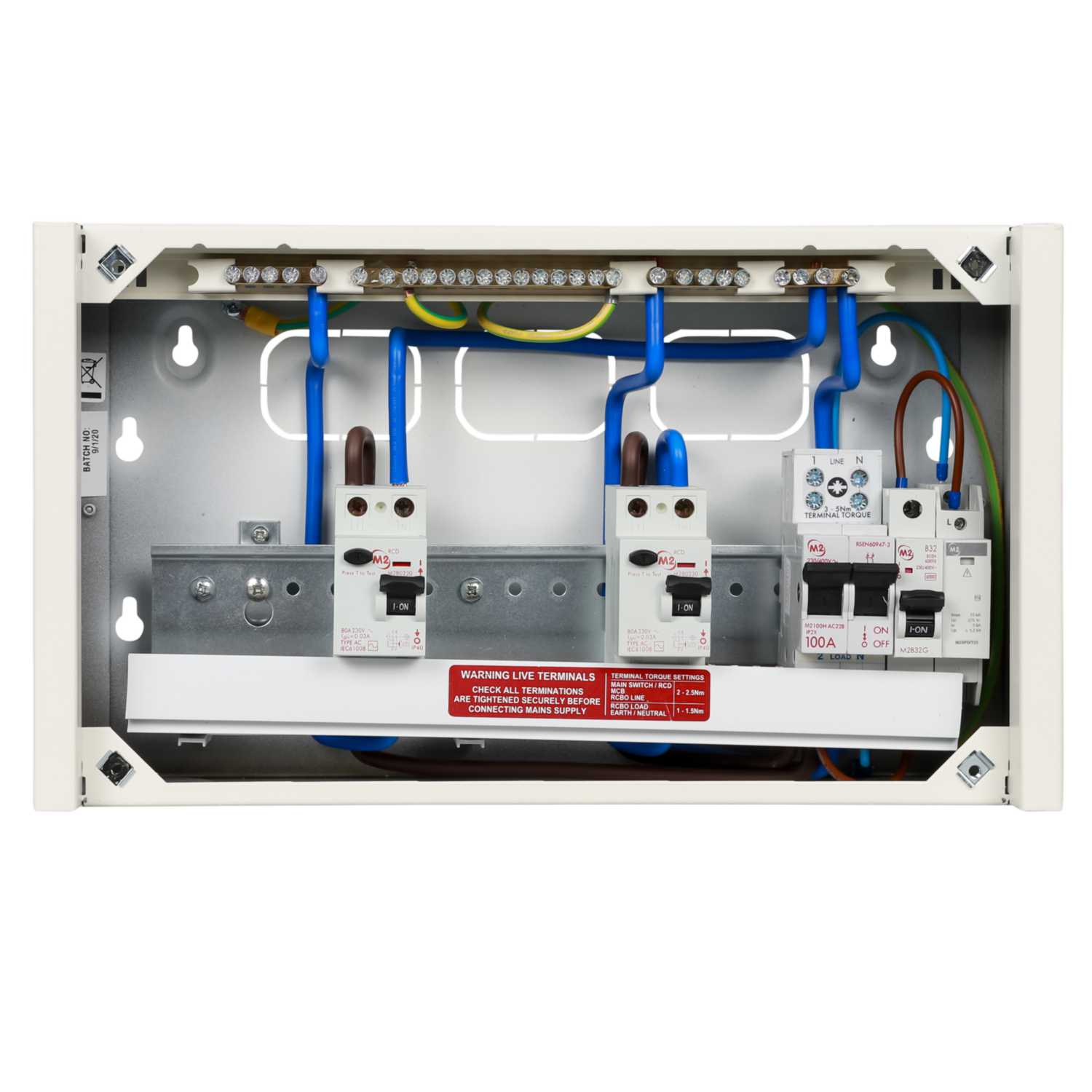 M2 2 + 4 + 4 High Integrity Dual 63A Type AC RCD Metal Clad Consumer ...