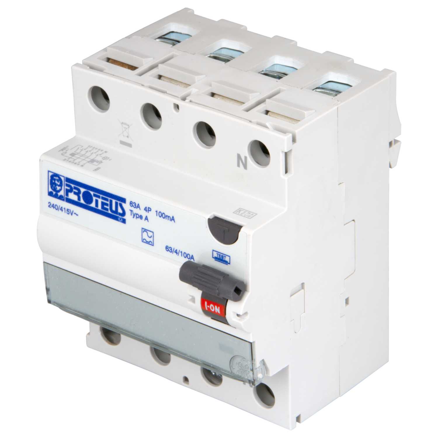 Proteus 63A 4 Pole 100 mA Type A RCD (63/4/100A) | CEF
