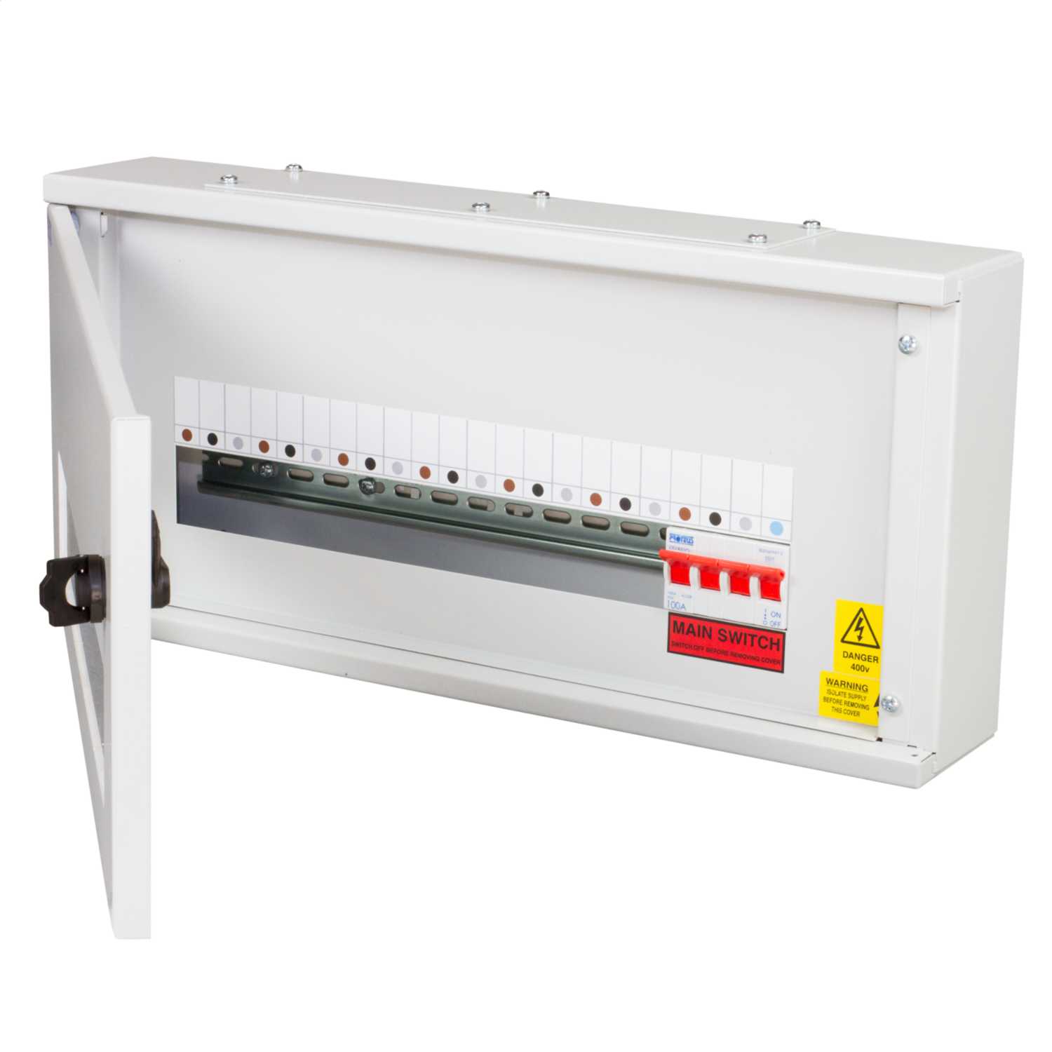 Proteus 6 Way TP+N Type A Distribution Board 100A Incomer with Clear ...