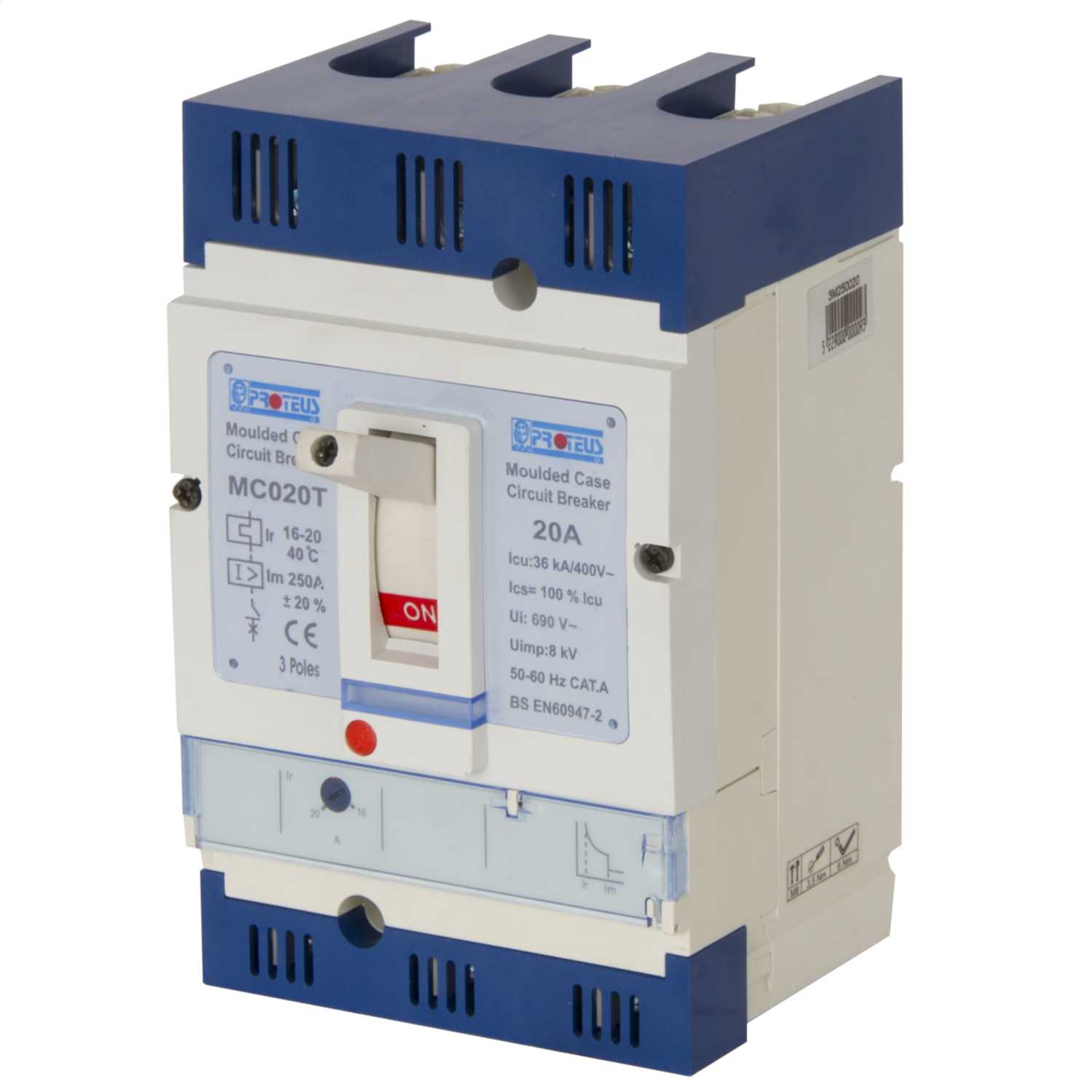 Proteus 20A Triple Pole 36kA MCCB (MC020T) | CEF