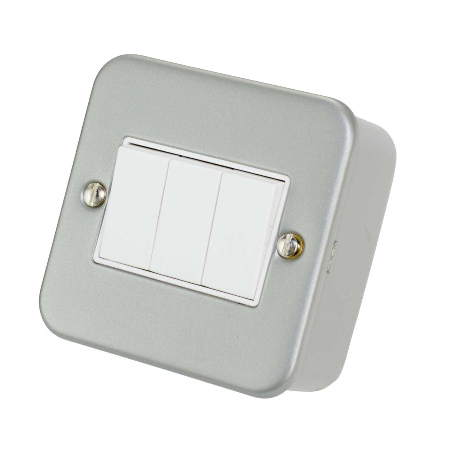 Omega 10A 3 Gang 2 Way Light Switch Metal Clad (OM3LS2M) | CEF