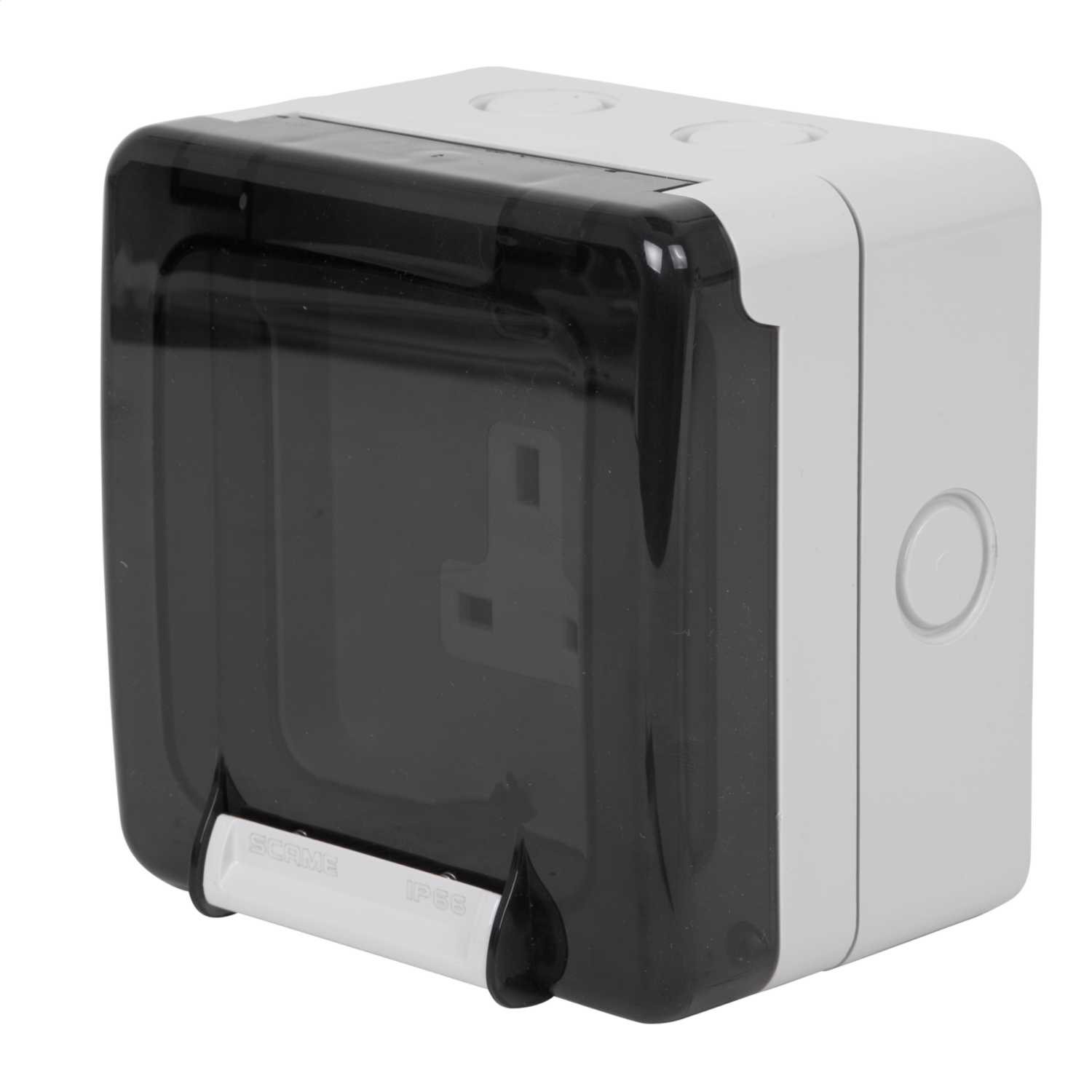 Scame 1 Gang 13A Double Pole Switched Socket IP66 Grey (137.6022) | CEF